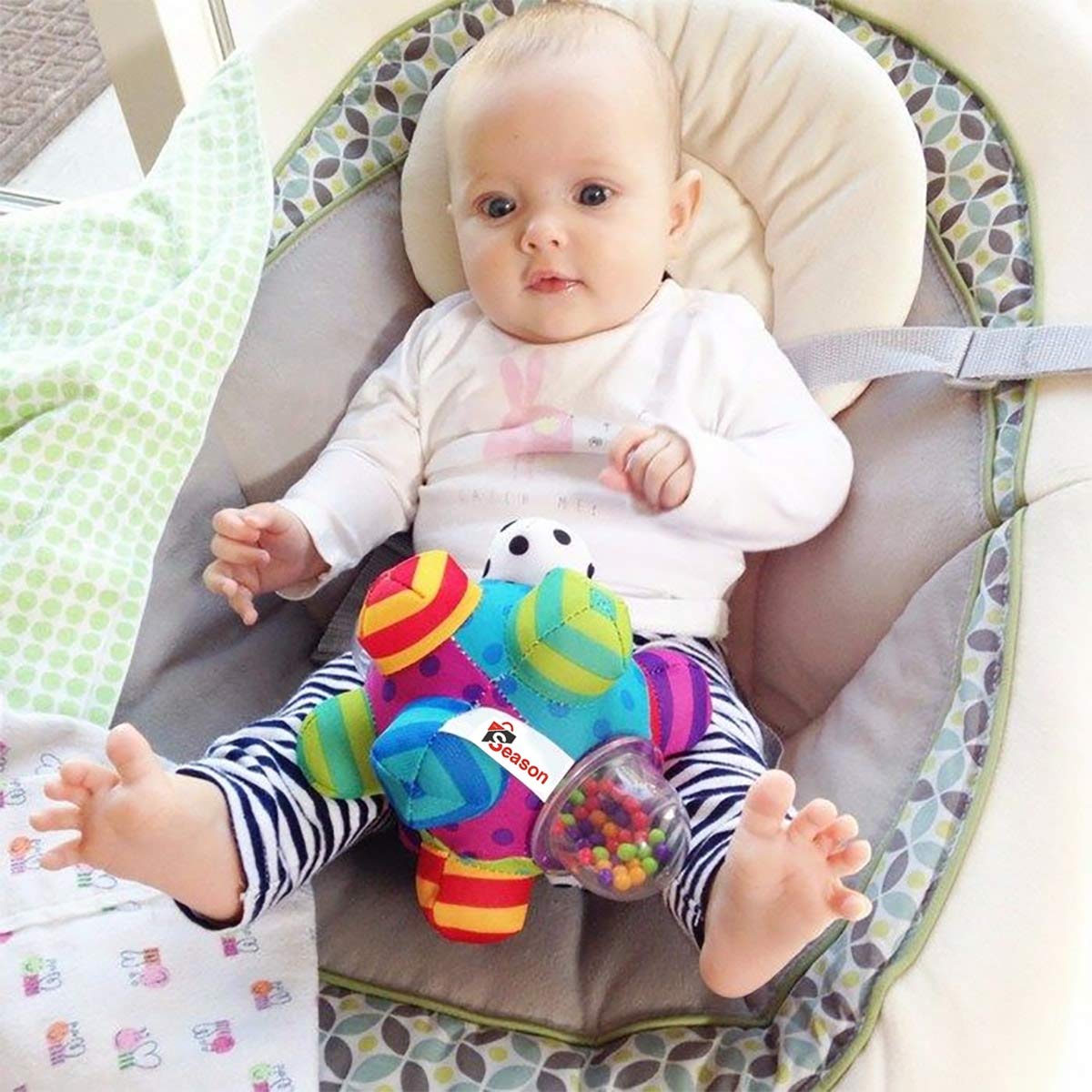 The Season Toys Baby Cognitive Developmental Bumpy Ball Toy Newborns to 6 Months, 8 Months, 1 Year and 2 Years Old Toddlers, Brain Development Toy for Kids, Colorful