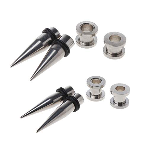 Xdodnev 7mm and 9mm 316L Steel Tapers and Tunnels Ear Studs Stretching Kit Body Jewelry