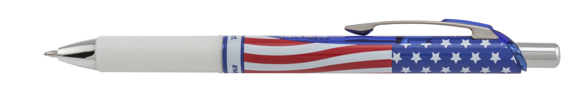 Pentel EnerGel Deluxe RTX Liquid Gel Ink Pen Set Kit, Stars & Stripes, Pack of 3 with 4 Refills (Black - 0.7mm)