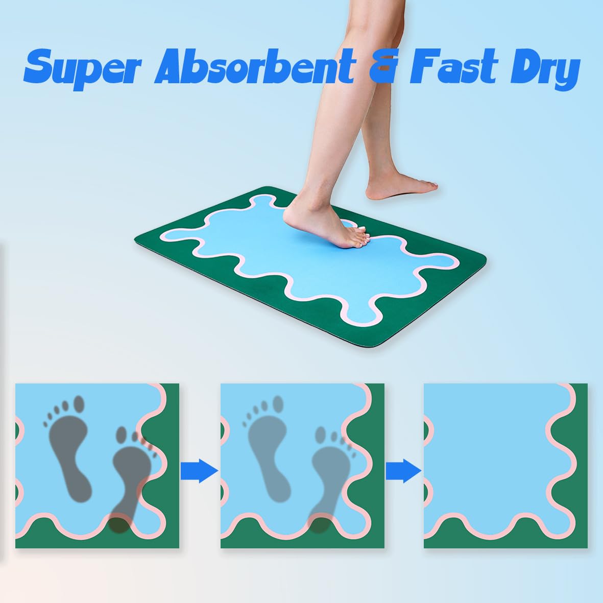 Snack Break Diatomite Soft Stone Bath Mat, Non Slip Super Absorbent Quick Drying Bathroom mats, 27" x 17" Shower Kitchen Bathtub Bath Mats