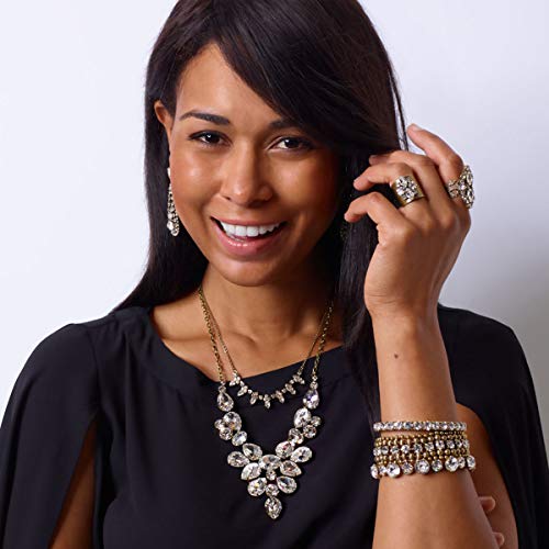 Sorrelli Essentials Repeating Round Crystal Line Bracelet, Antique Gold-Tone Finish, Crystal
