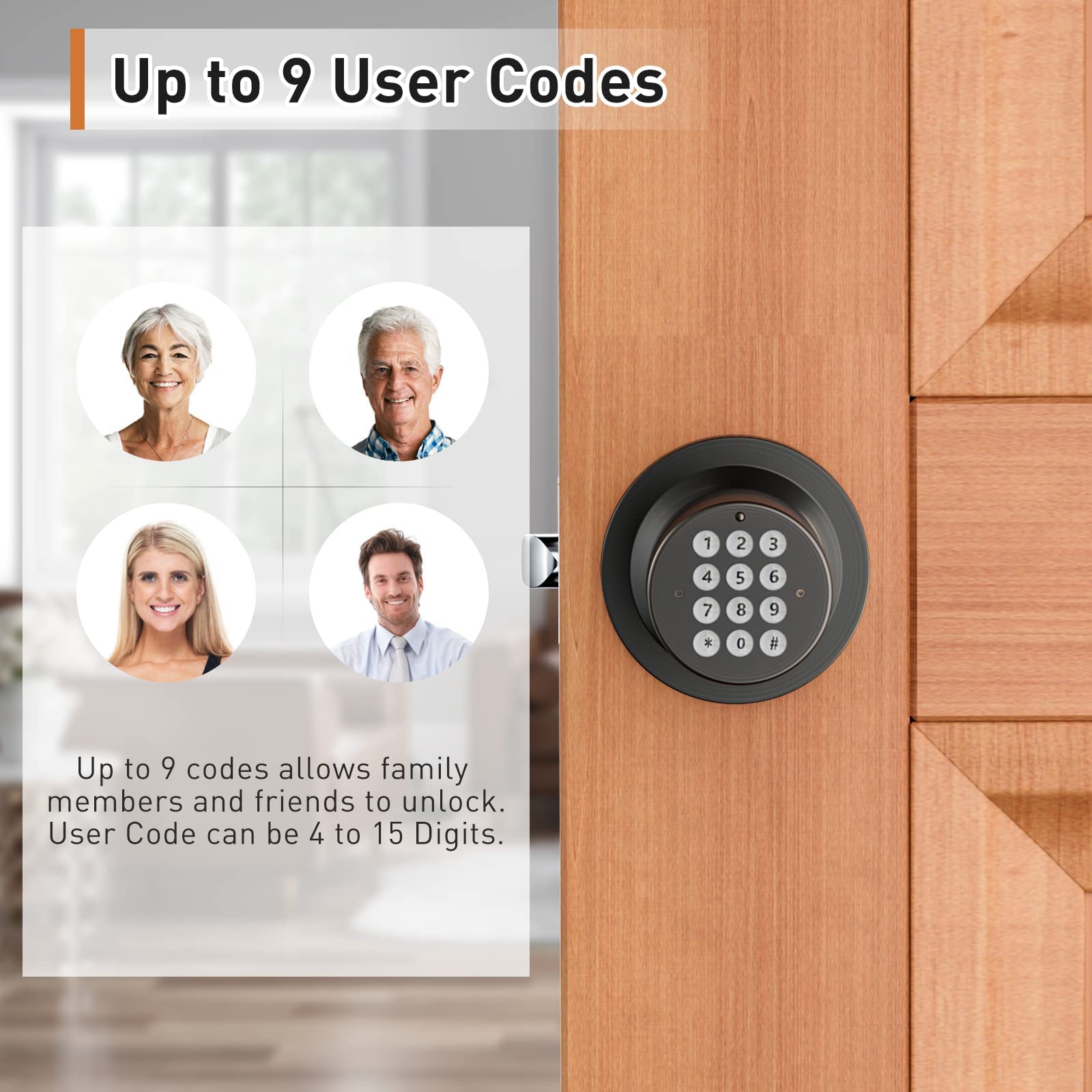 Signstek Keyless Entry Door Lock,Door Knob with Keypad,Smart Code Door Lock,Mute mode,Passage function, Easy to Install,Oil Rubbed Bronze