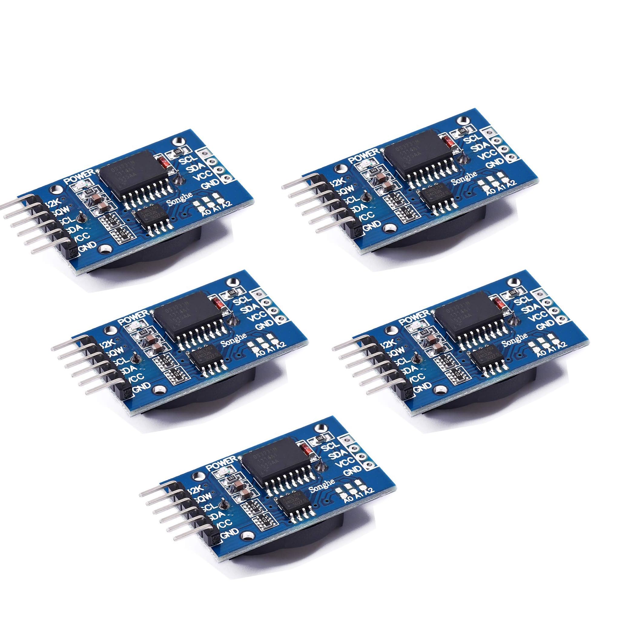 Songhe DS3231 DS3231SN Real Time Clock Module AT24C32 RTC Clock Module IIC Without Battery 3.3V - 5 .5V for Arduino Raspberry Pi (5PCS)