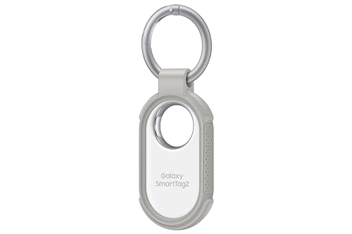 SAMSUNG Galaxy SmartTag2 Rugged Case, GPS Tracker Holder, Tracking Device Protective Cover with Key Ring, Non-Slip Pattern on Side, Bumper Protection on Bottom, EF-RT560TJEGUS, Gray