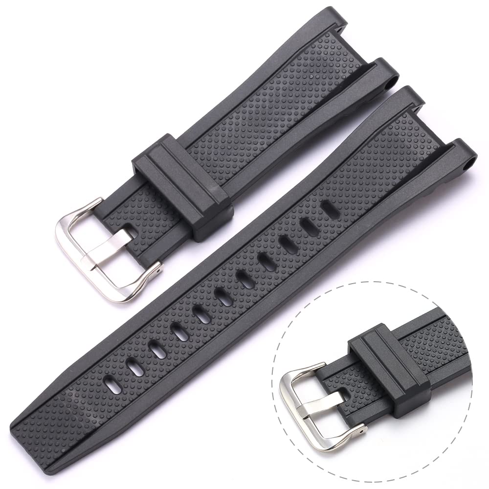 XBHSW Resin Replacement Band Compatible with Casio G-shock GST-B100 GST-S300 GST-S110 GST-S100 Men's Waterproof Rubber Strap Bracelet Watch Accessories(black-S)