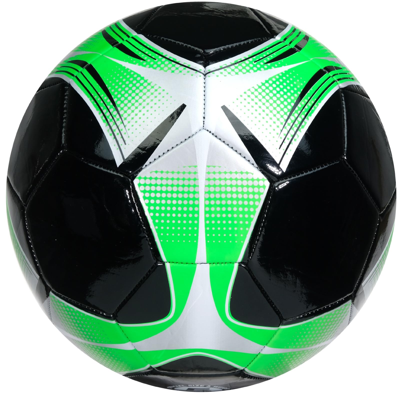 Xcello Sports Soccer Ball (Black/Green/Silver, White/Green/Silver) w/Pump (Size 5, Pack of 6)