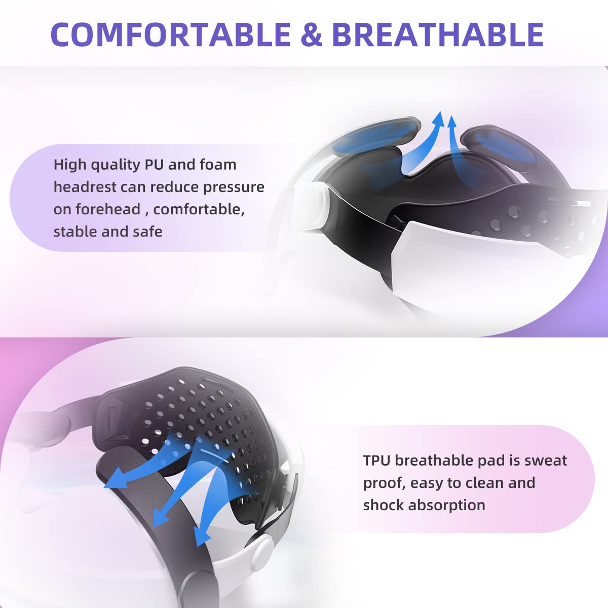 SINWEVR M3 Head Strap Accessories Compatible for Quest 2 Elite Strap, Effectively Reduce Facial Pressure and Enhanced Comfort in VR(Headset Not Included)