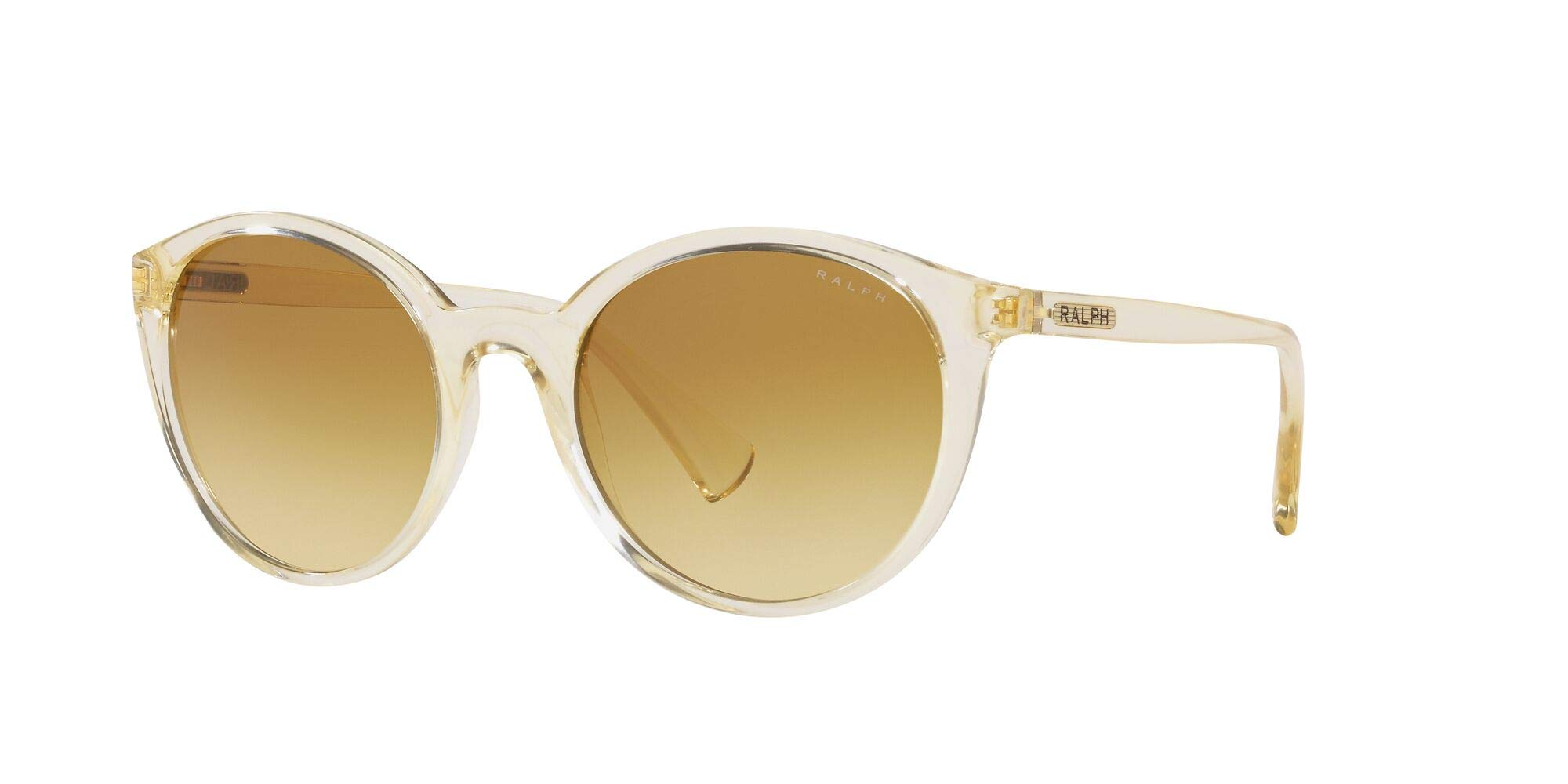 Ralph by Ralph Lauren Women's RA5273 Oval Sunglasses, Shiny Pinot Grigio/Gradient Amber, 53 mm