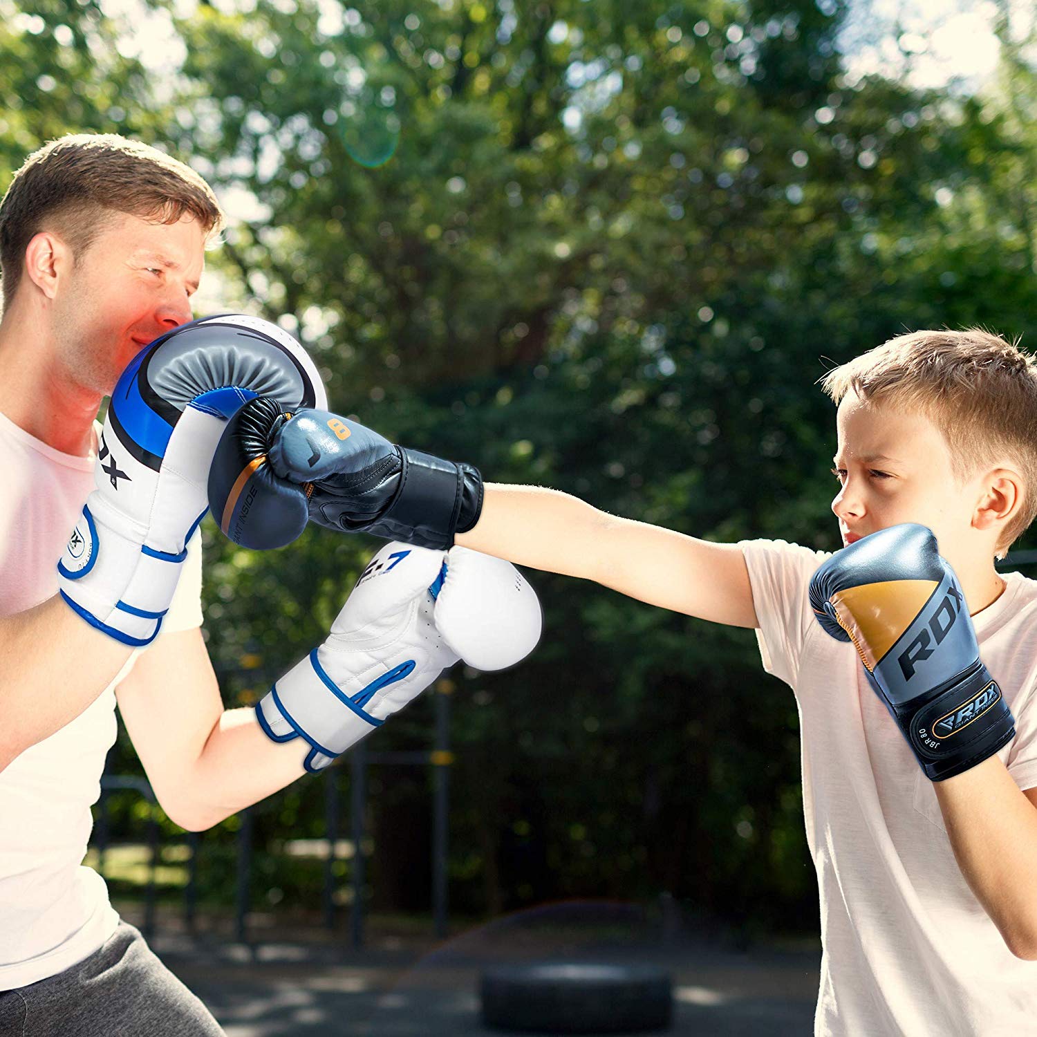 RDX Kids Boxing Gloves for Training, Junior Muay Thai Maya Hide Leather Punching Gloves, Sparring Fighting Training Mitt for Kickboxing, Focus Pads, MMA, Thai Pad, Double End Ball,Punch Bag