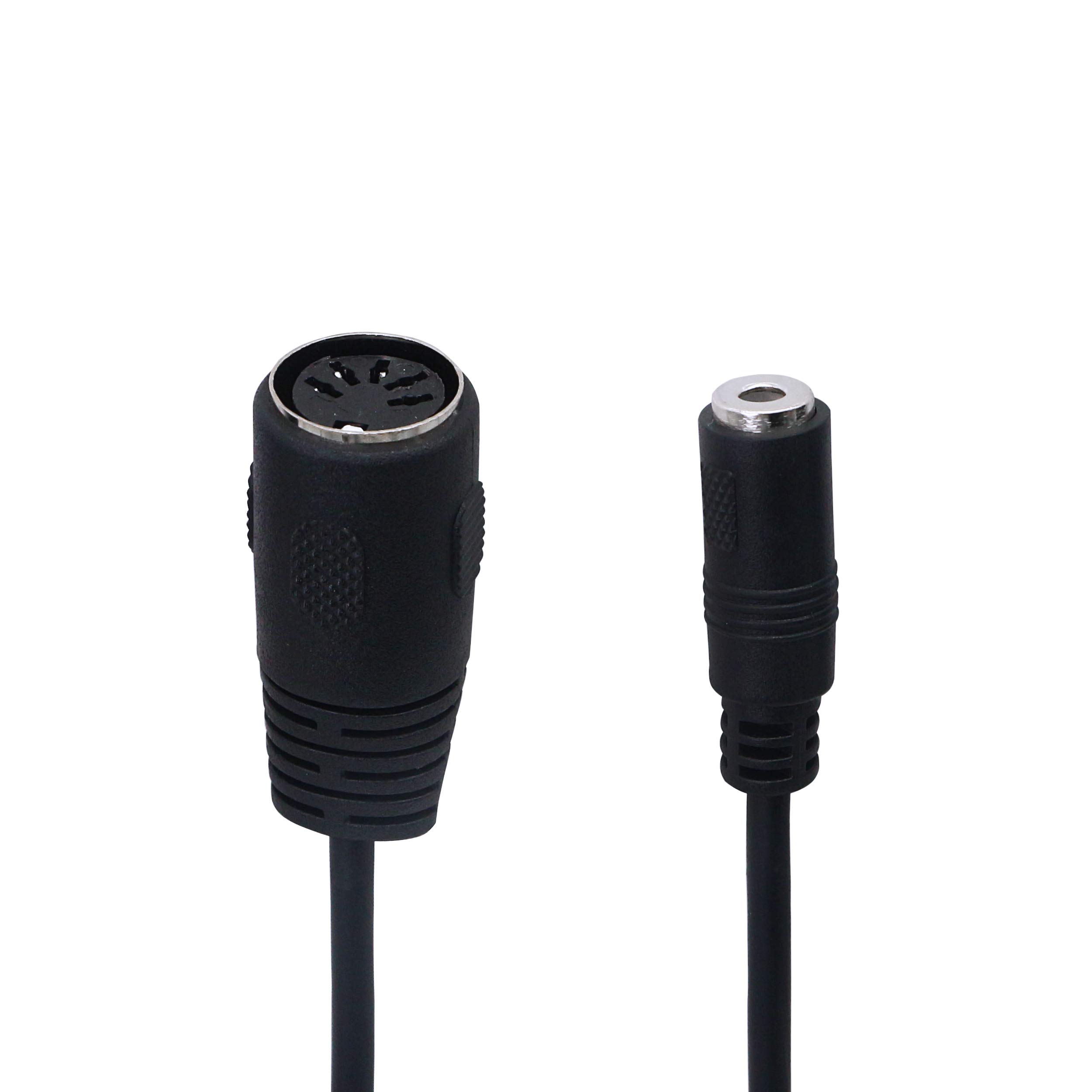 SinLoon 5-Pin DIN Cable DIN 5 Pin MIDI Plug Female to 3.5mm (1/8in) TRS Stereo Female Jack Converter Adapter Audio Cable for Connecting a CD Player, VCR, DVD（1.5m/5ft