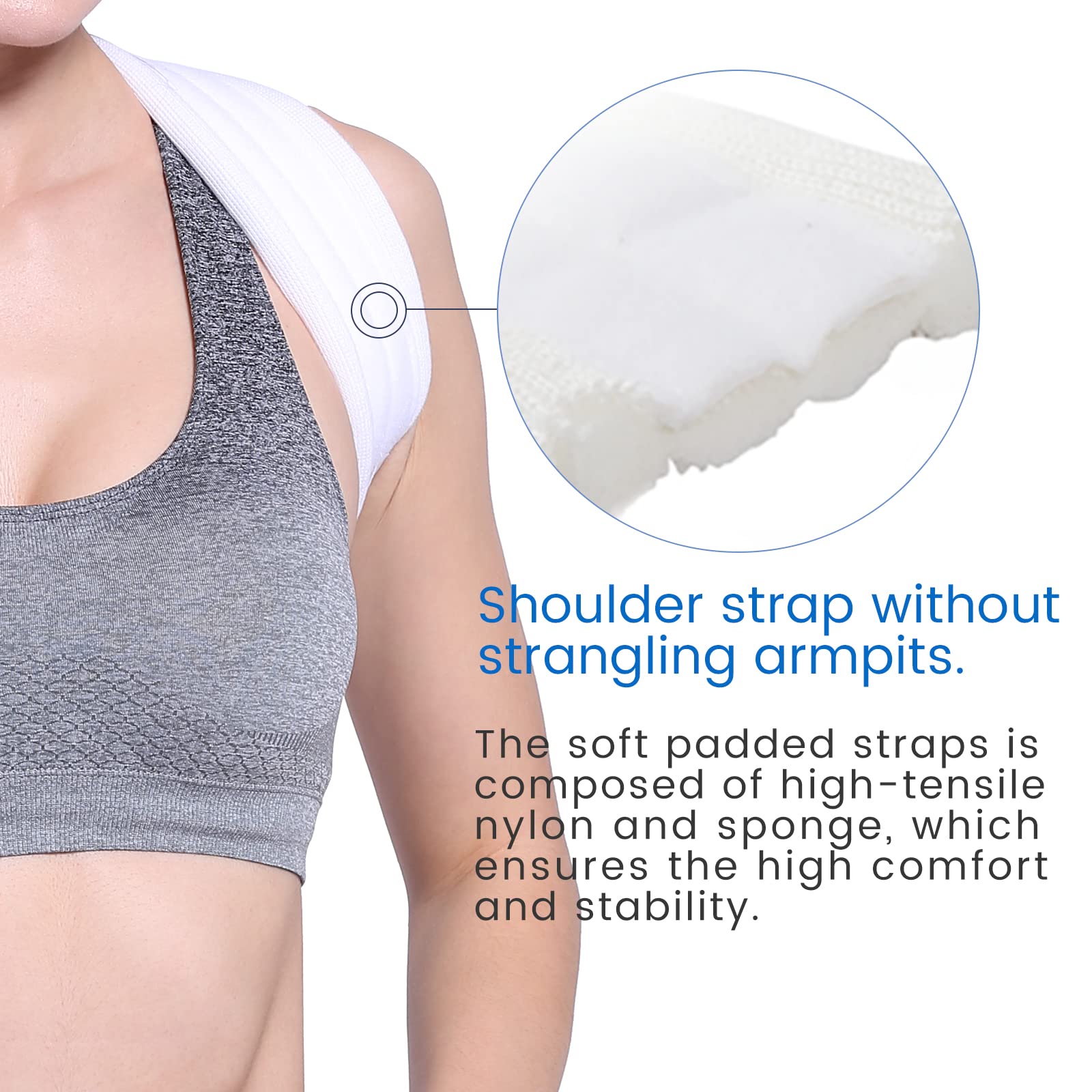 Velpeau Figure 8 Clavicle Brace - Broken Collarbone Support, Posture Corrector for Injuries & Fractures, Upper Back and Shoulder Pain Relief, Comfortable for Men and Women(Small)
