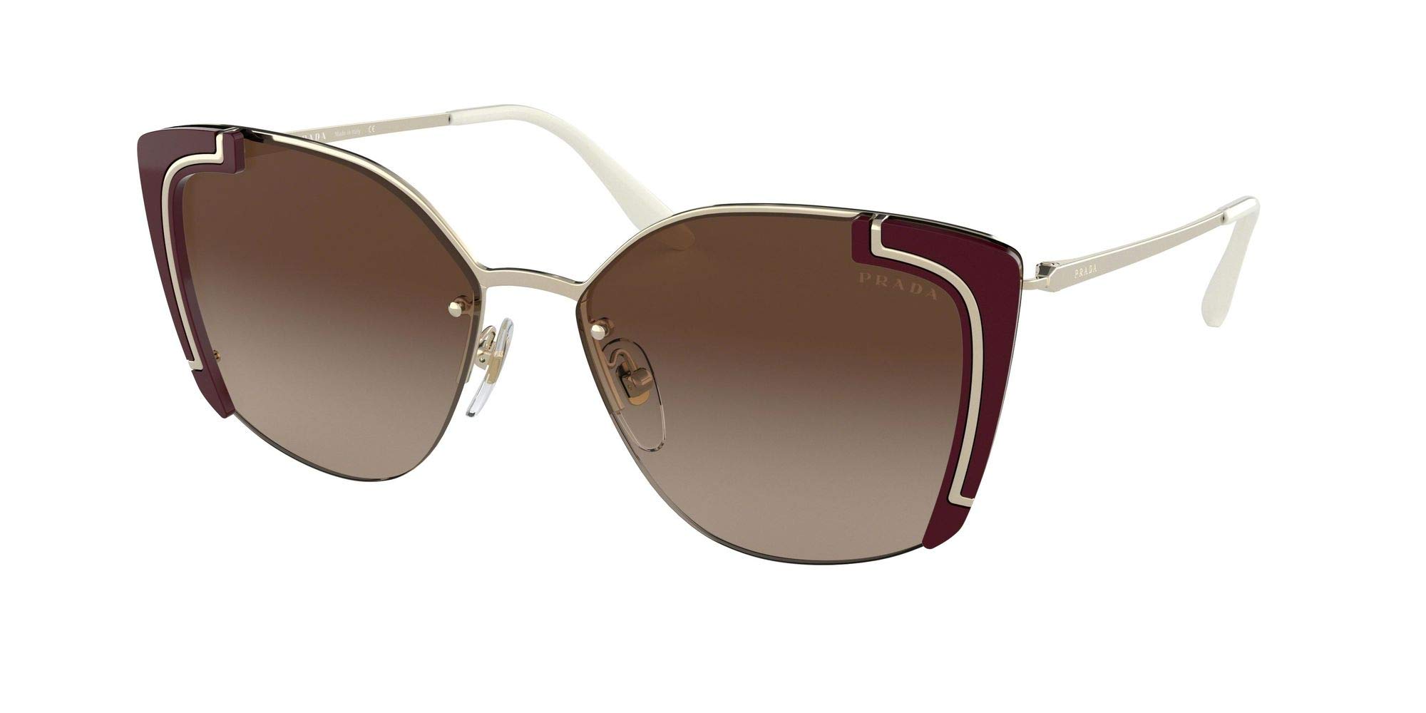 Prada PR 59VS - 4306S1 Sunglasses ABSOLUTE PALE GOLD/BORDEAUX w/BROWN GRADIENT 64mm