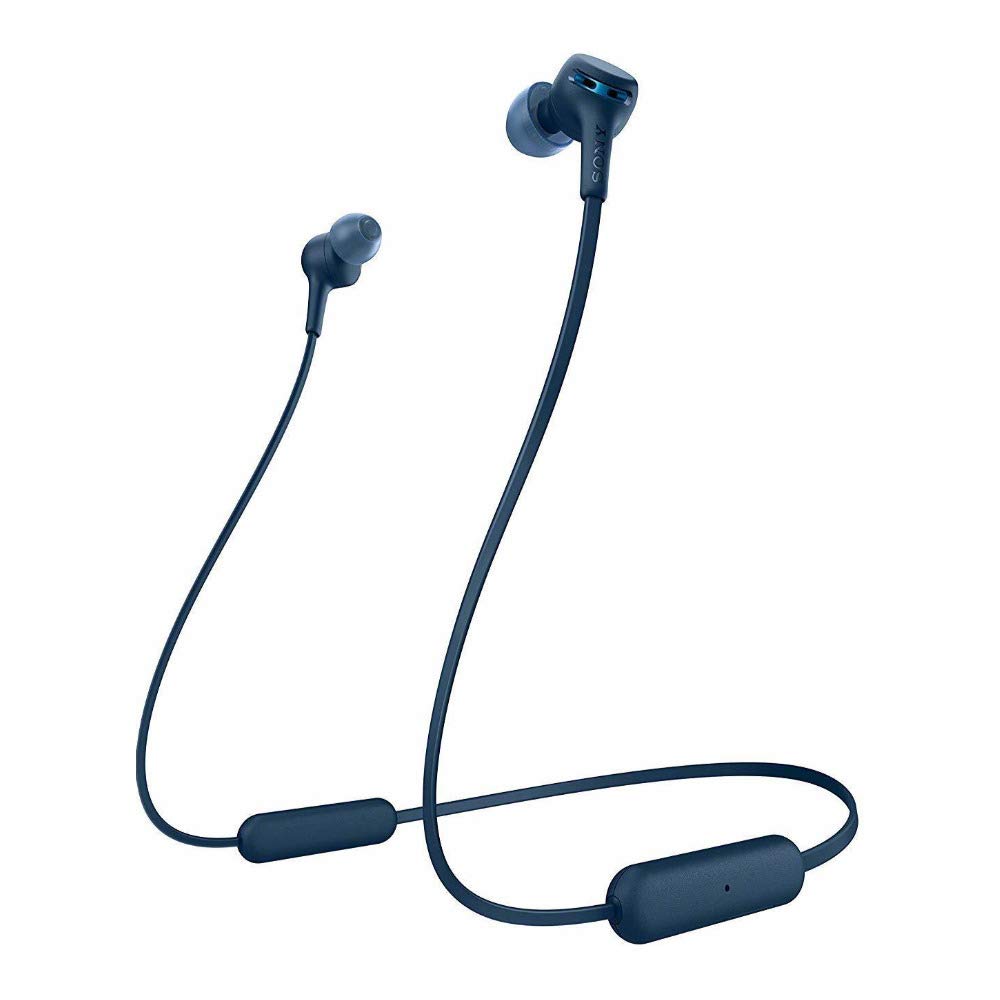 Sony WI-XB400 Extra Bass Wireless In-Ear Headphones (Blue) with Knox Gear Noise Isolating Memory Foam Tips & Silicone Earbuds (6 Pairs with case) bundle (2 Items)