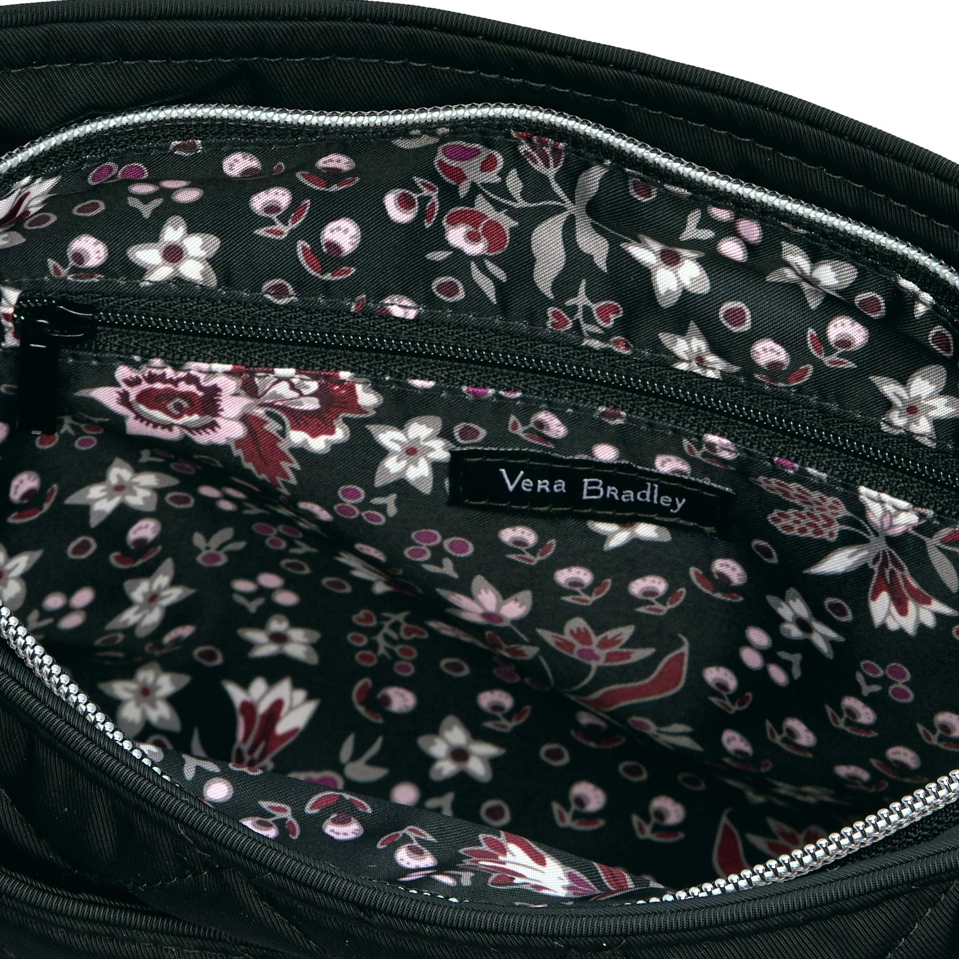 Vera Bradley Women's Performance Twill Triple Zip Hipster Crossbody Purse, Cabbage Rose Cabernet, One Size