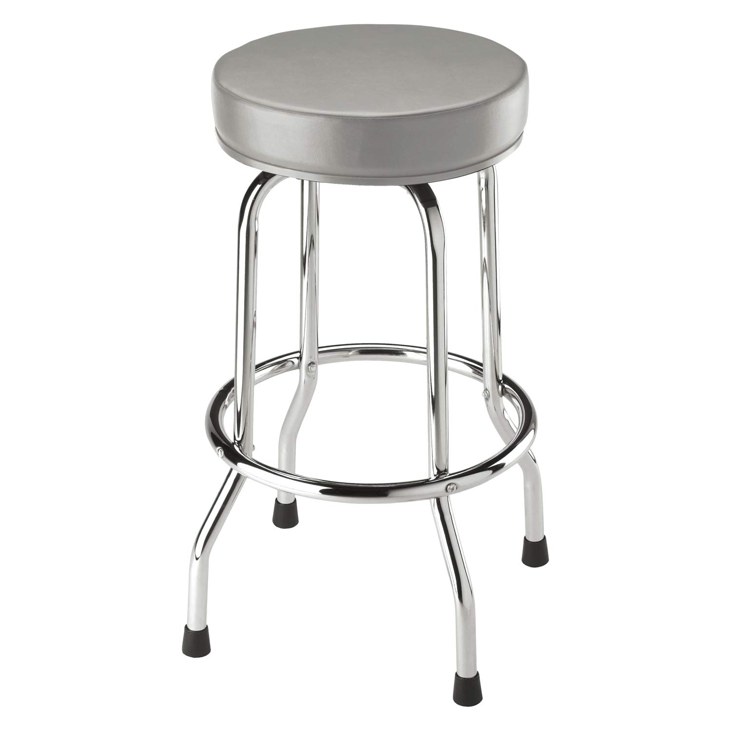 Torin Backless Counter Height 360 Degree Steel Frame Swiveling Padded Seat Industrial Modern Garage Barstool