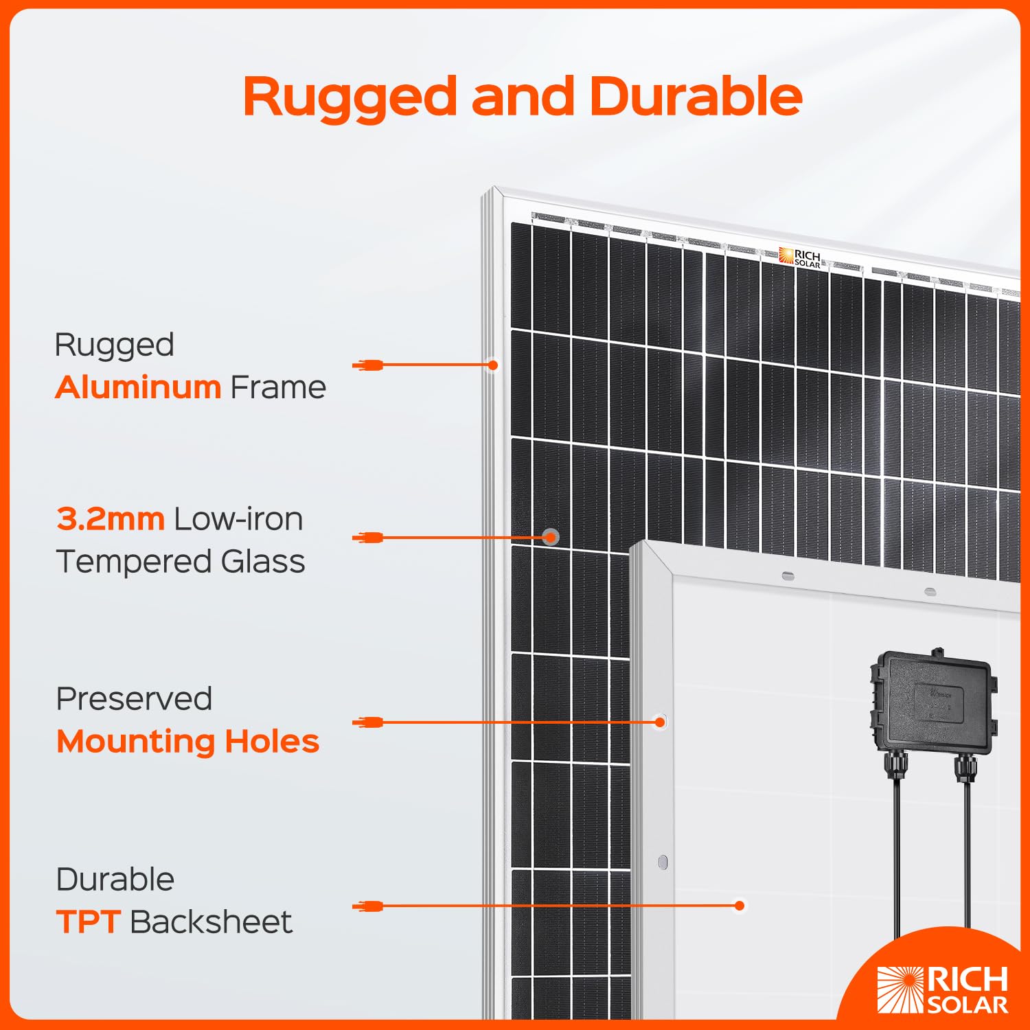RICH SOLAR 100 Watts 12 Volt Polycrystalline Solar Kit