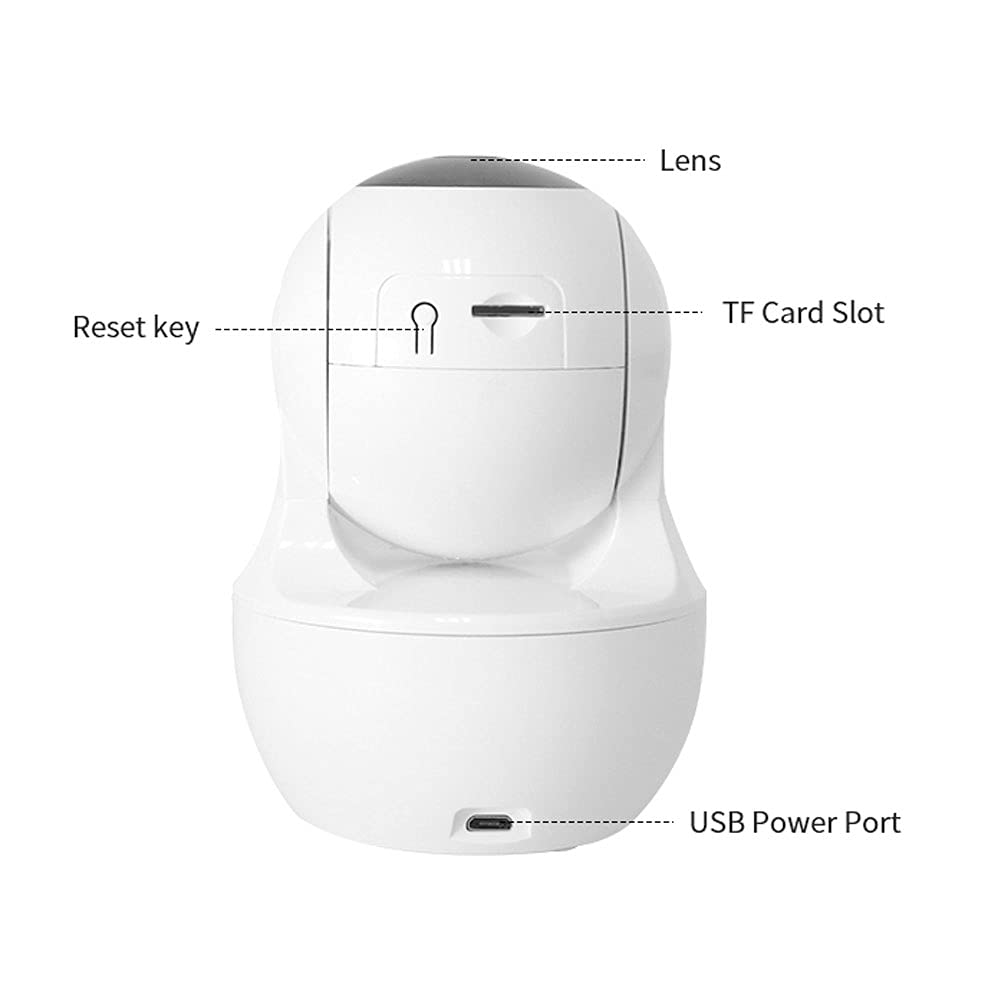 WiFi Security Home Camera,Baby Monitor Wireless IP Camera with Night Vision Two Way Audio Cloud Storage, Supports 5G WiFi,up to 128GB(White) Indoor Camera
