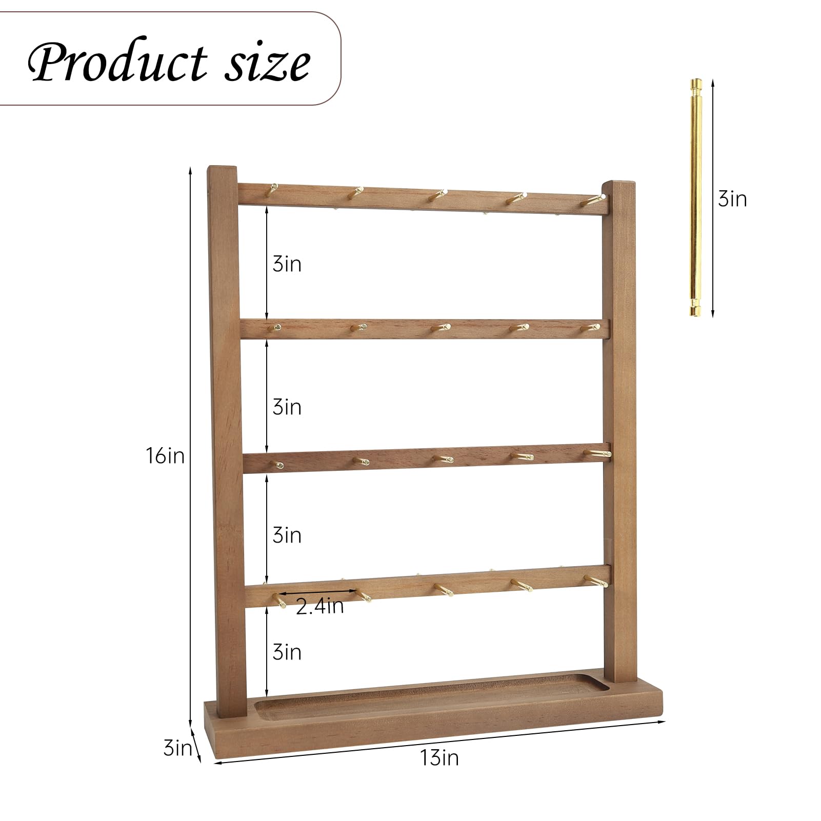 ZYP Earring Display Stand, Wood Organizer for Retail Store, Portable Table Displays for Jewelry Storage, Ideal for Home or Business