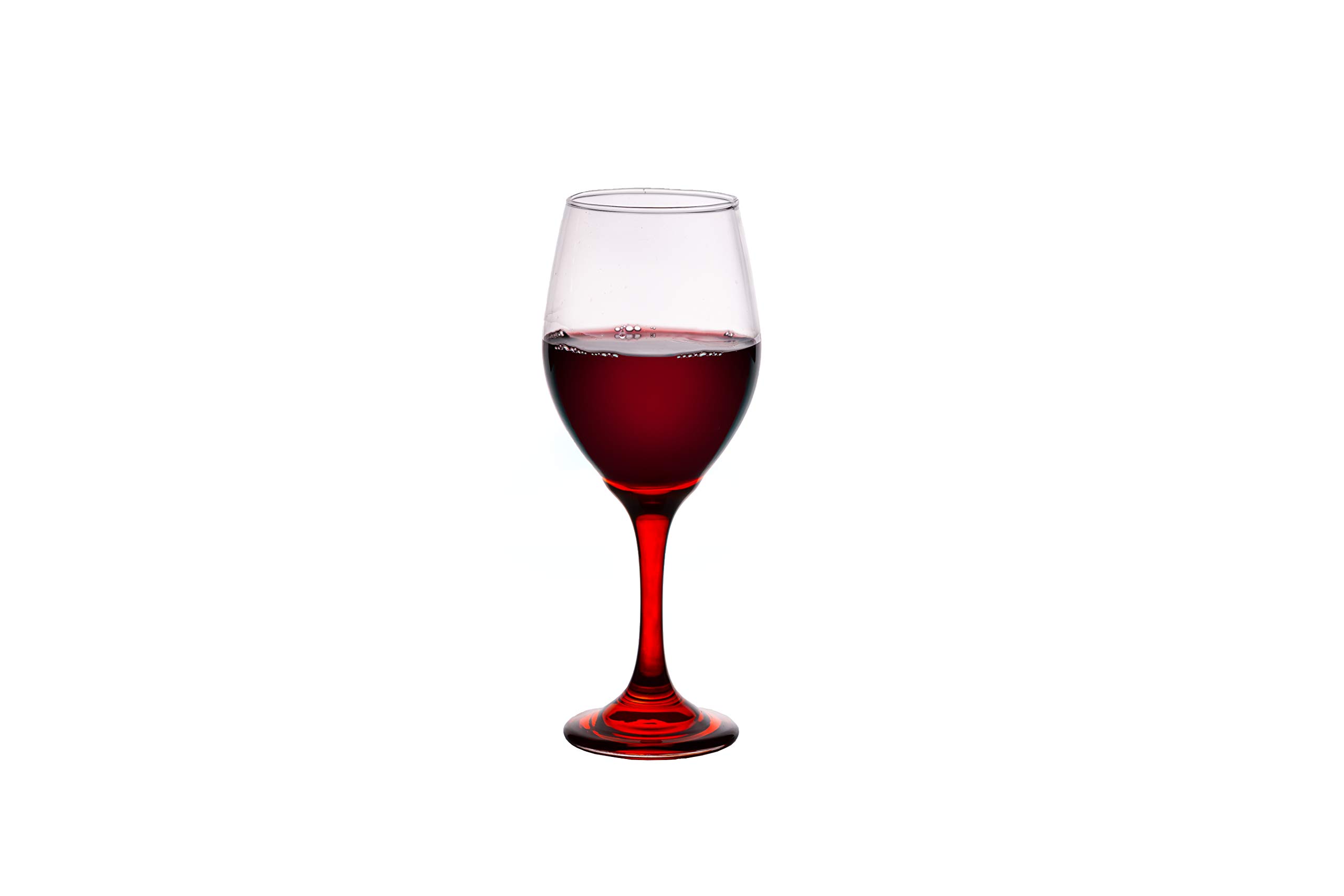 Trinkware Colored Stem Wine Glasses Set of 6 - Multi Yellow, Orange, Purple, Blue, Red, Green - Fun Party Wine Goblets -11oz