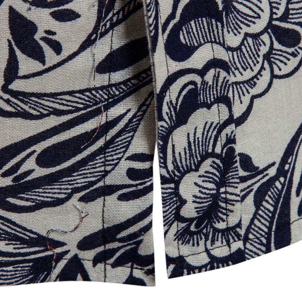 VEZAD Summer New Comfortable Fashion Short Sleeve and Short Pants Printing Men's Suit F Black