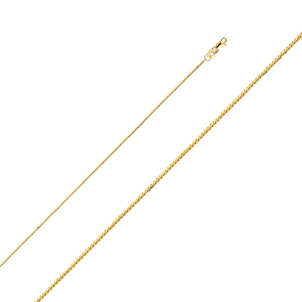 PRECIOUS STARS 14k Yellow Gold and Cubic Zirconia Jesus Cross Pendant and Cable Chain (16 inch)