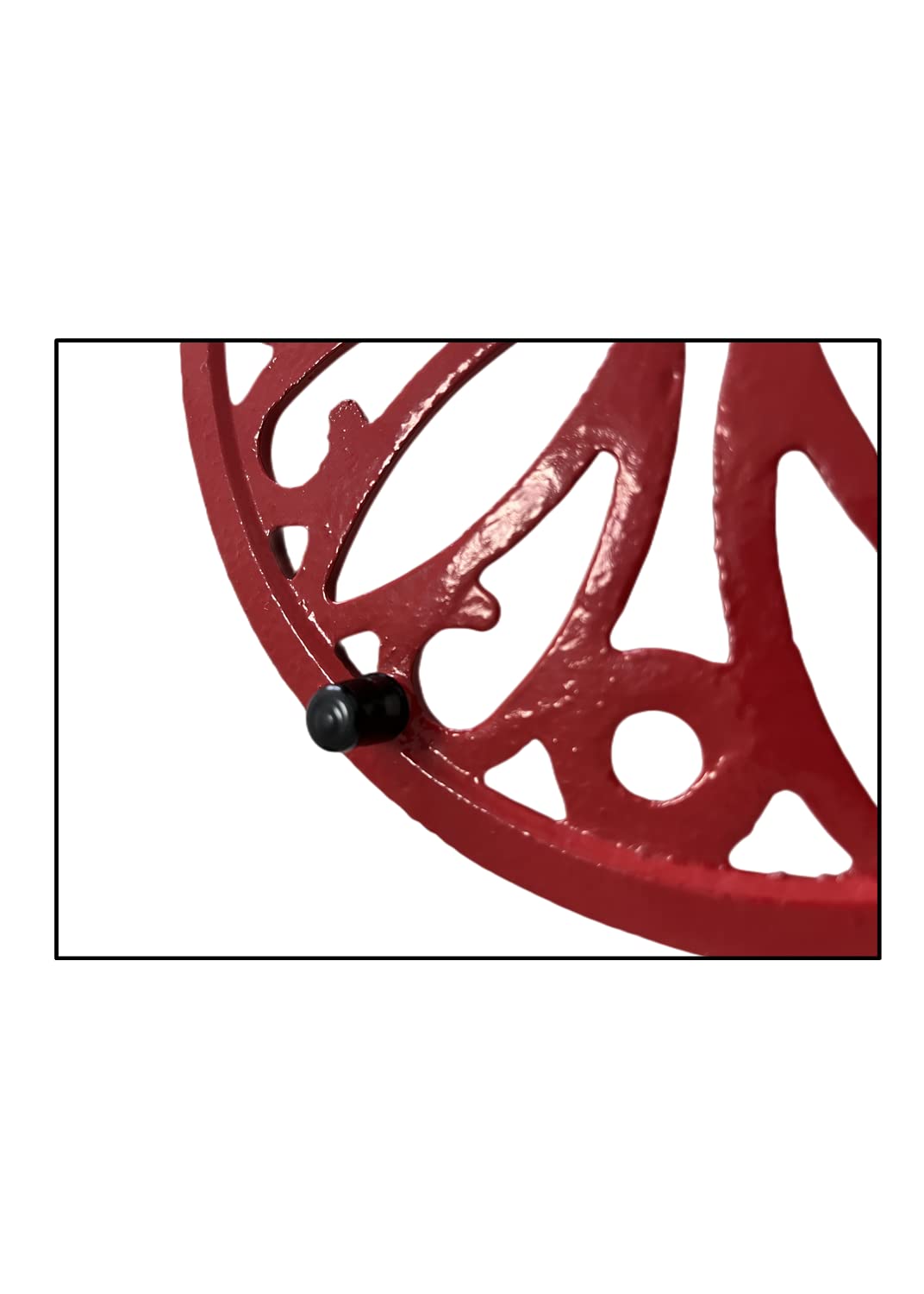 Trivet 7.8 Inch, Cast Iron Trivet with Rubber Pegs/Feet Non-Slip, Rustic Trivets for Hot Pots and Pans, Decorative Kitchen Trivet Mats Hot Pads Pot Coasters(2 Pack) (Red) (RED Moon)