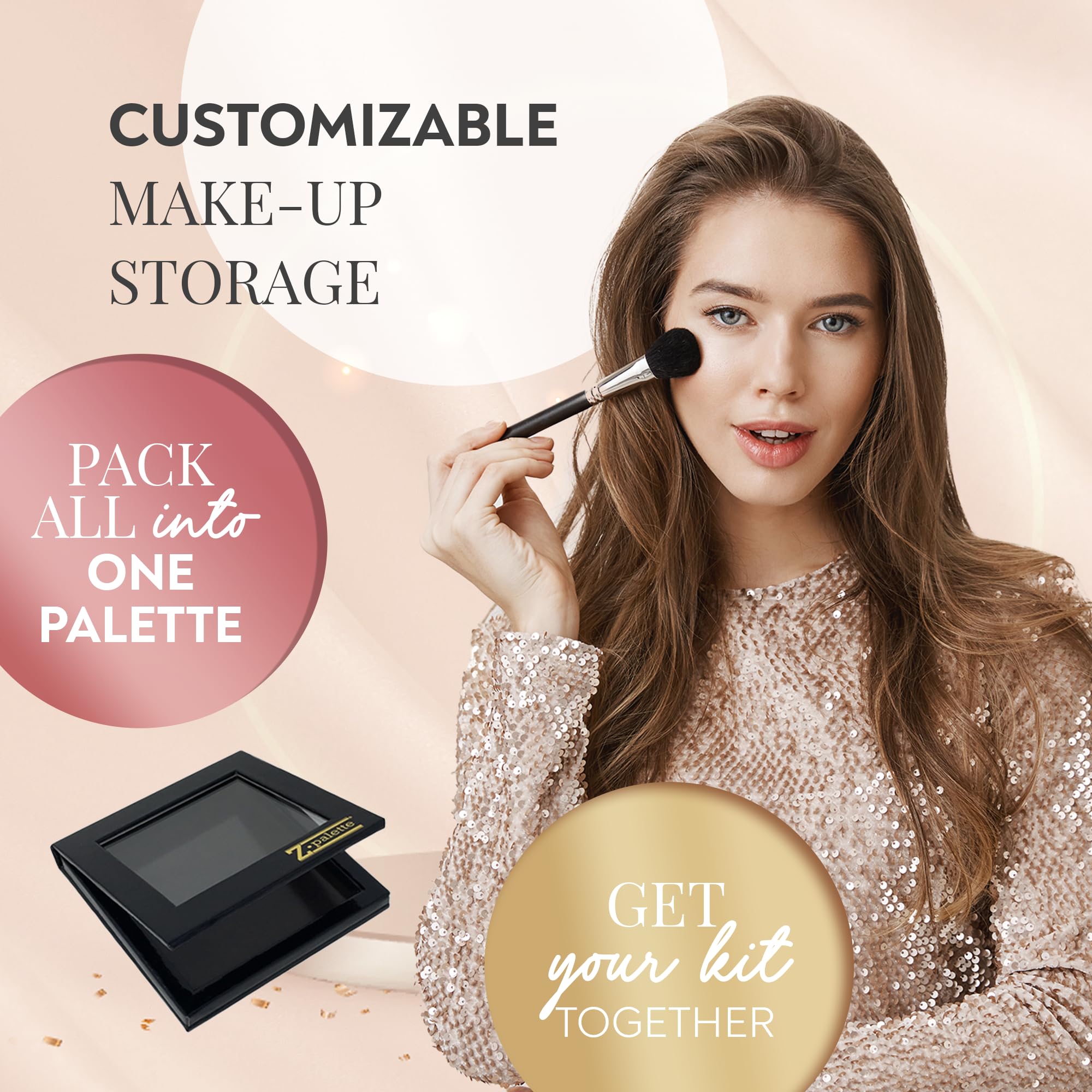 Z Palette Small Magnetic Makeup Palette, Empty Magnetic Palette, Universal Magnet makeup palette for Eyeshadows, Powders, Customizable Beauty Organizer with Clear Window