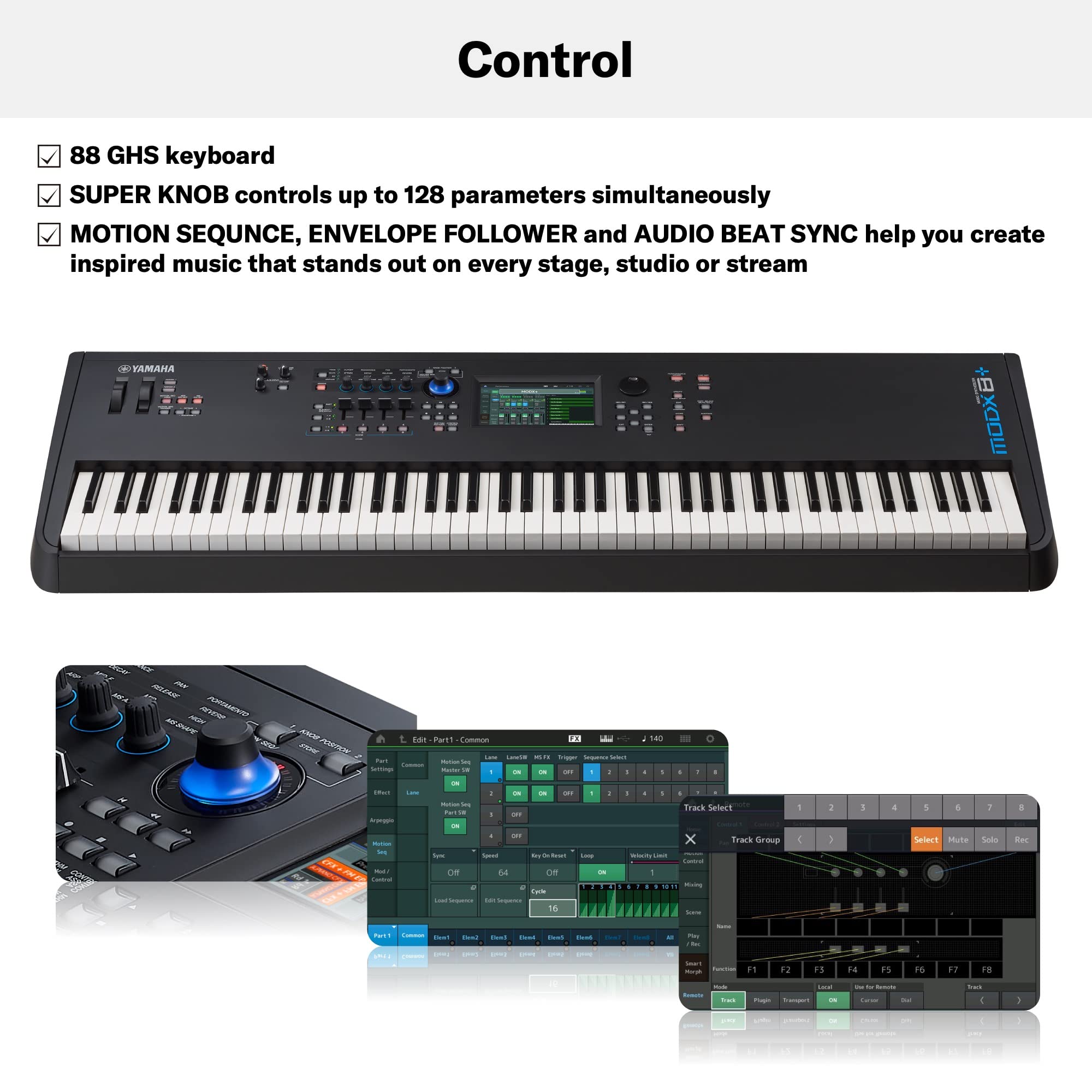 Yamaha MODX8+ 88-Key Synthesizer Workstation + Yamaha FC4A Assignable Piano Sustain Foot Pedal