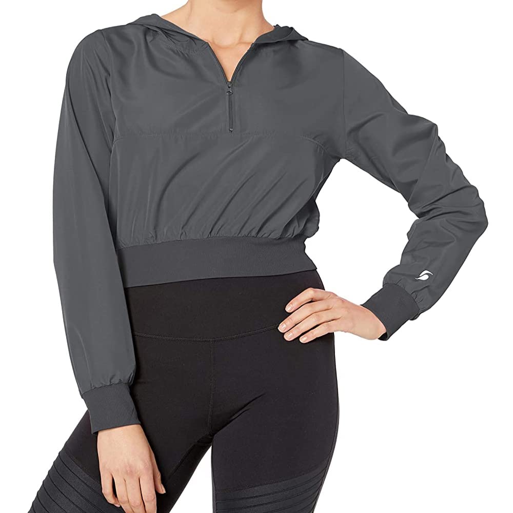 Soffe womens Squad Quarter Zip Hoodie Jacket, Gunmetal, Large US