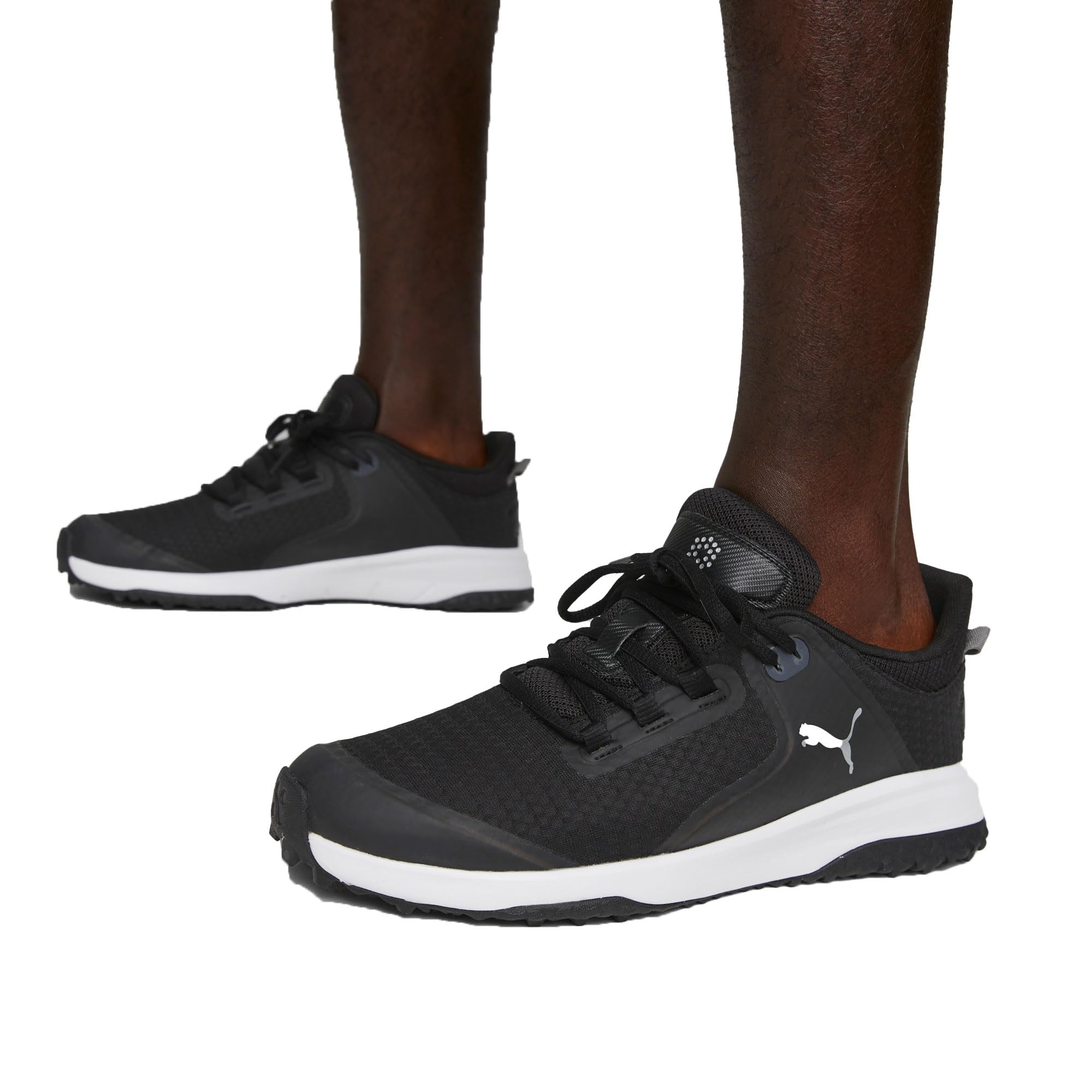 Puma Golf Men's Fusion Grip Extra Wide Golf Shoe, Puma Black-Puma Silver-Quiet Shade, 15