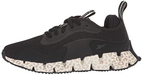 Reebok Women's Zig Dynamica Running Shoe, Black/Rose Gold/Chalk, 5