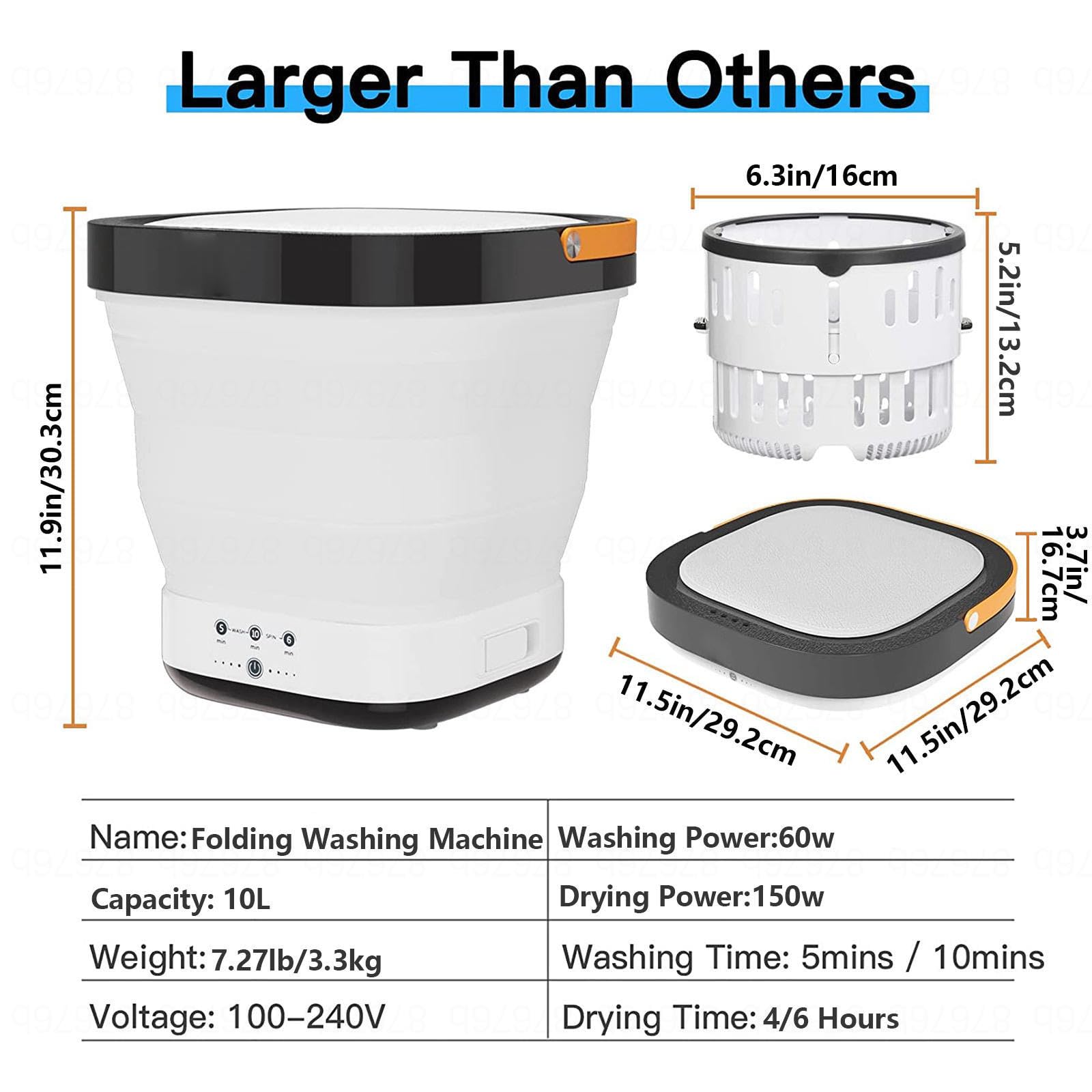 Portable Washer Machine for Apartments with 60/80℃ Drying and UV, Mini Wash Machine 4D Wave Wheel,Spin Dry for Small Rooms,Camping,RV Travel,Pink