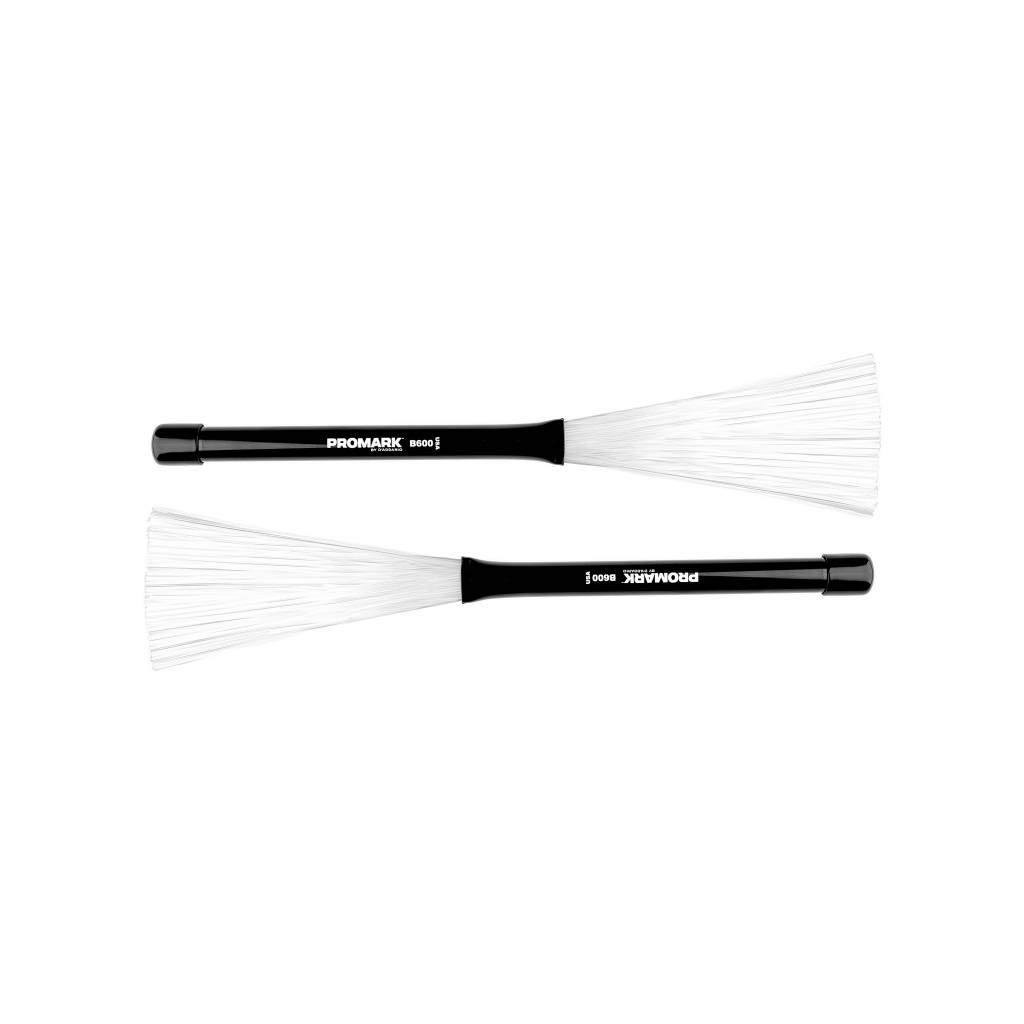 Promark B600 Nylo-Brush Nylon-Bristle Retractable Brushes-(1 pair)