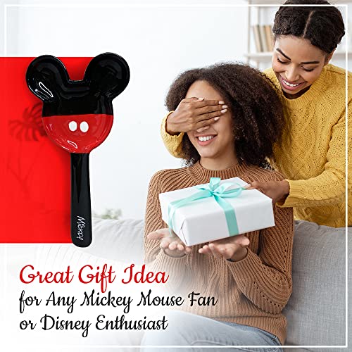 Zrike Disney Mickey Figural Spoon Rest - Functional Ceramic Utensil Holder with Iconic Design Doubles as Decor on Kitchen Counter or Dining Table Microwave & Dishwasher Safe A Gift for Any Occasion