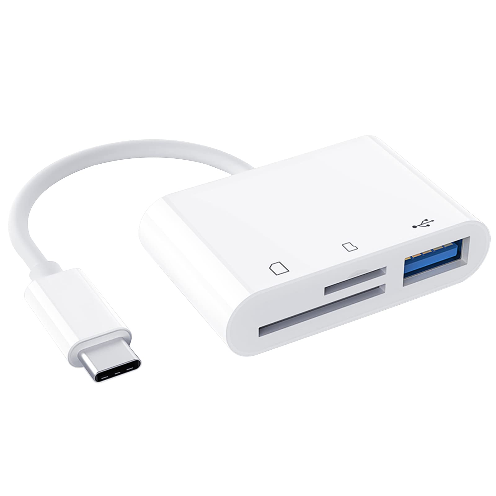 USB C SD Card Reader, Camera Memory Card Reader USB C to USB Compatible with iPad Pro/New MacBook/iMac 7/Samsung Chromebook Micro TF/SD Card Reader USB C Adapter for More USB C Device.