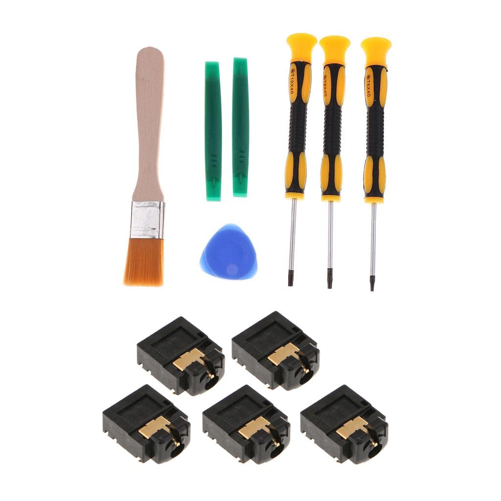 SM SunniMix 5Pieces Replacement 3.5mm Port Headphone Jack Socket Repair for Xbox One Controller + 7 in 1 Screwdriver Sets