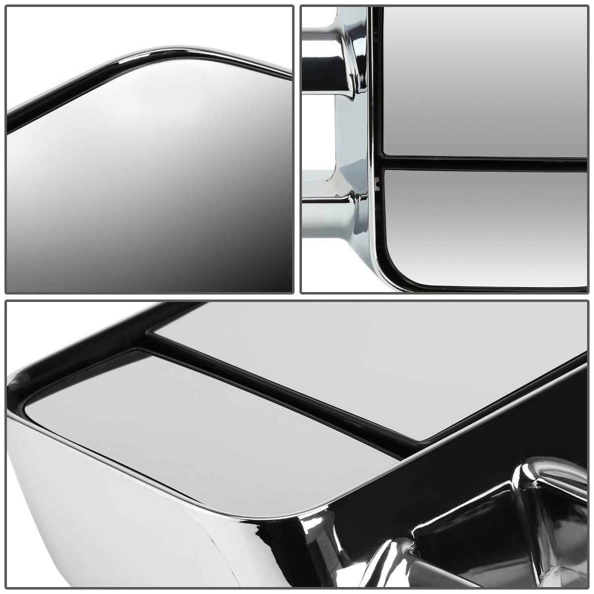 Rear View Side Towing Mirrors - Manual Telescoping | Manual Folding | Manual Adjustment - Compatible with Ford F150 (Standard/Extended Cab) Heritage F250 97-04, Driver and Passenger Side, Black