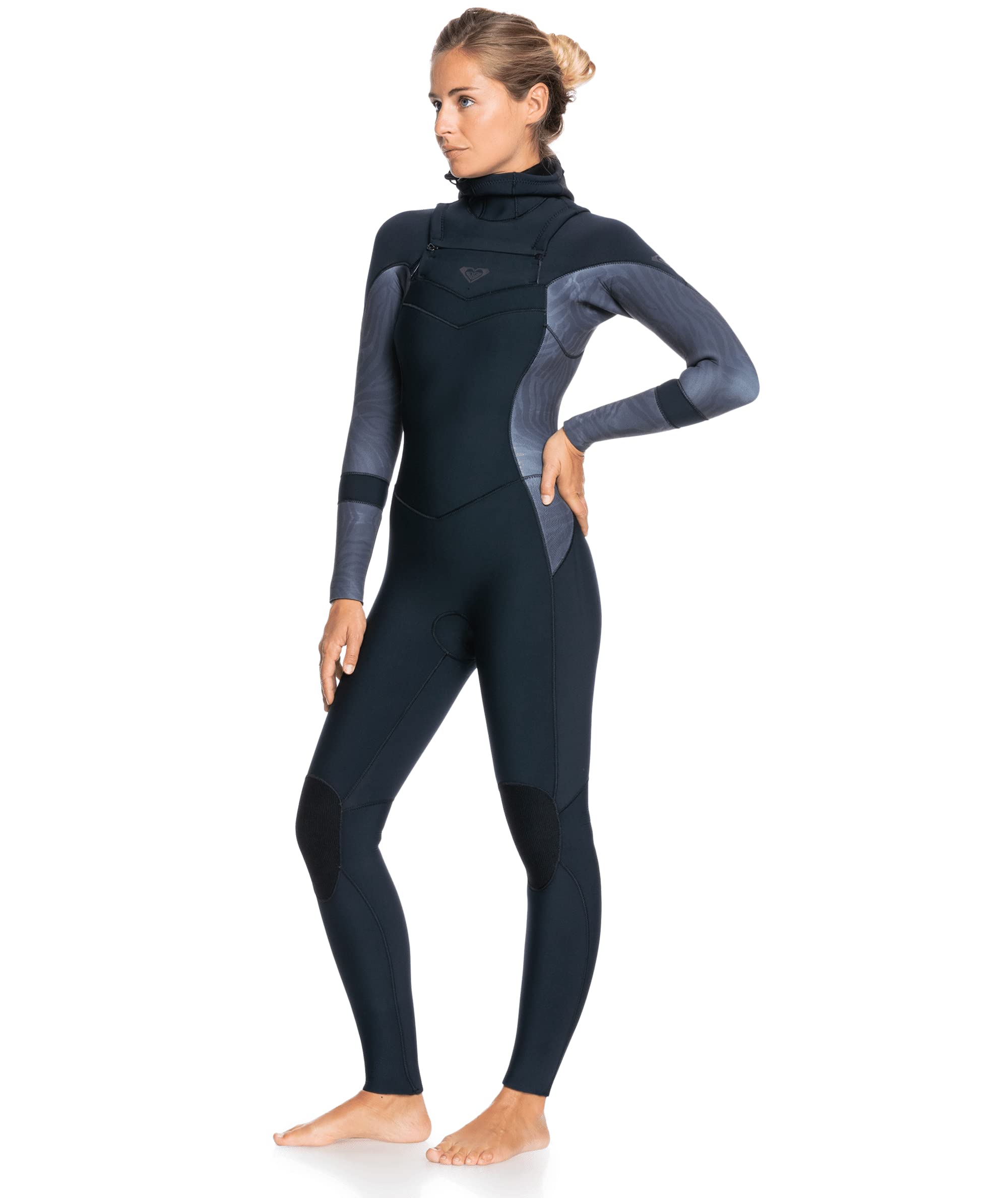 Roxy Womens 5/4/3 Syncro Hooded Front Zip GBS Wetsuit - Jet/Black | 4