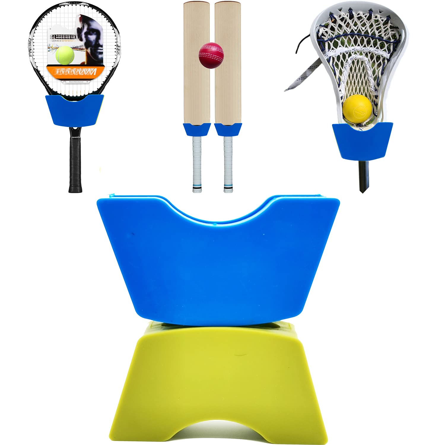 WASAHA Tennis Racket+ Lacrosse +Cricket Racket Add Weight Improve Hitting Speed and Build Muscle Memory(Blue