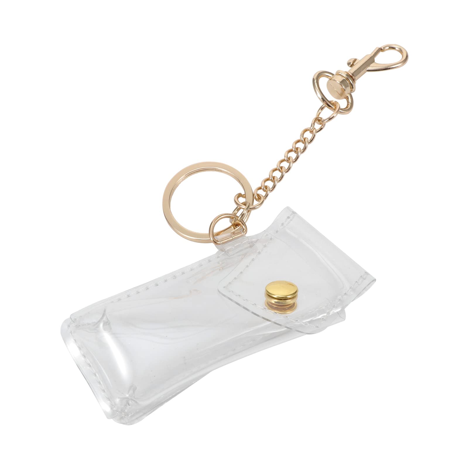 VALICLUD Clear Lipstick Keychain 2 pack keychain holder lip balm keychain holder keychain cap Keychain Clear