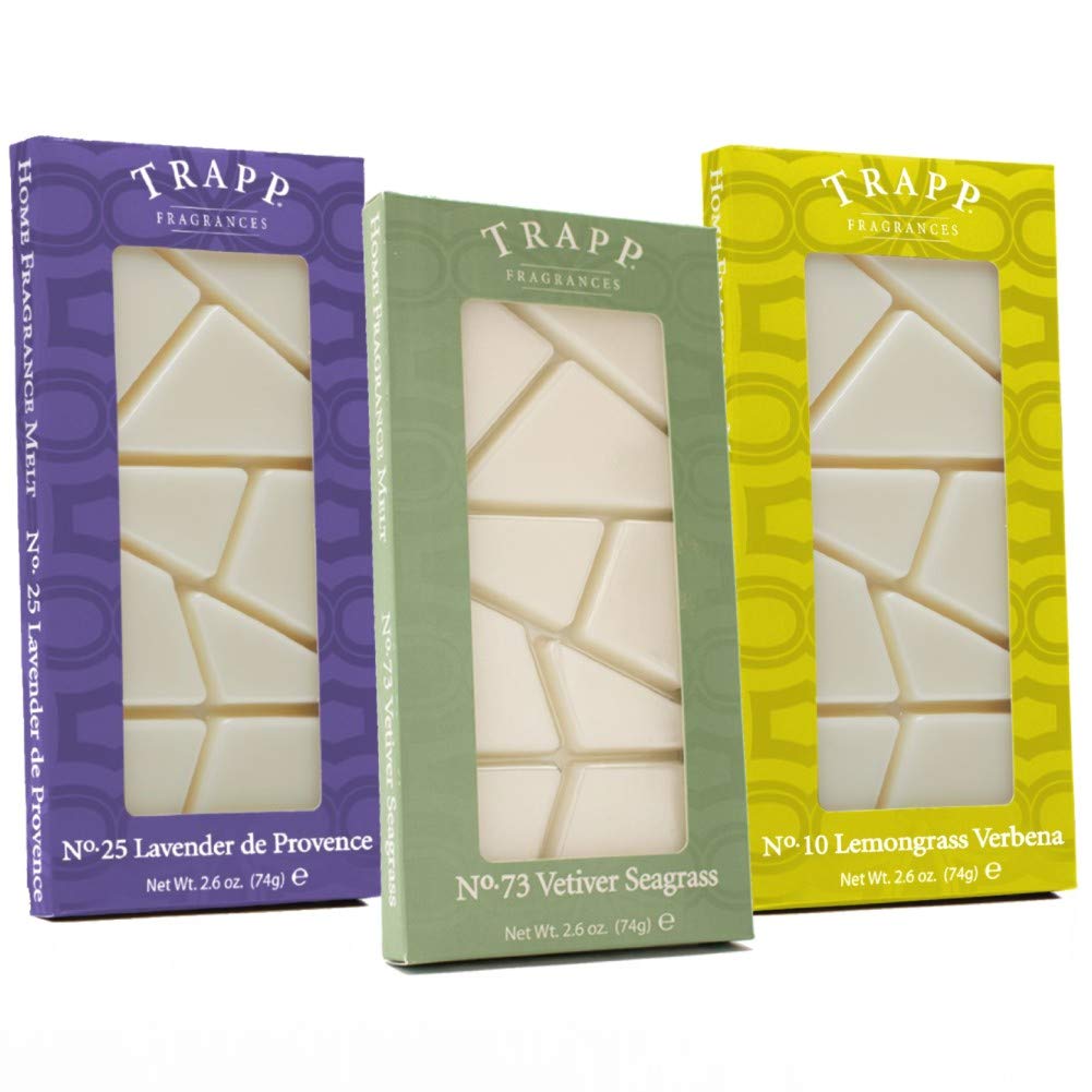 Trapp Home Fragrance Wax Melts, 2.6oz Cottage Spa Essentials Variety, Set of 3