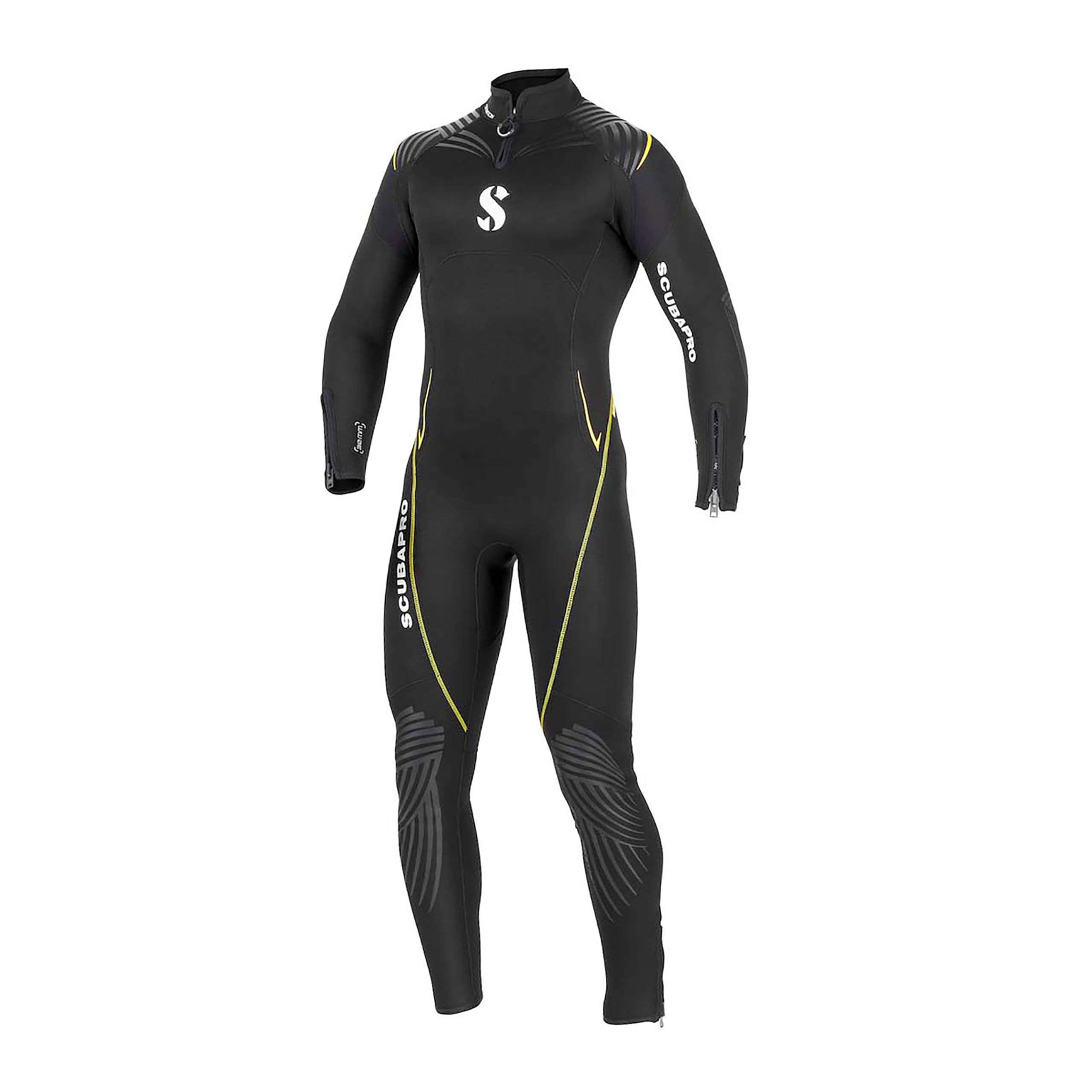 SCUBAPRO Definition Steamer Scuba Diving Wetsuit, 3mm Men Back Zip Neoprene, XL, Black/Yellow