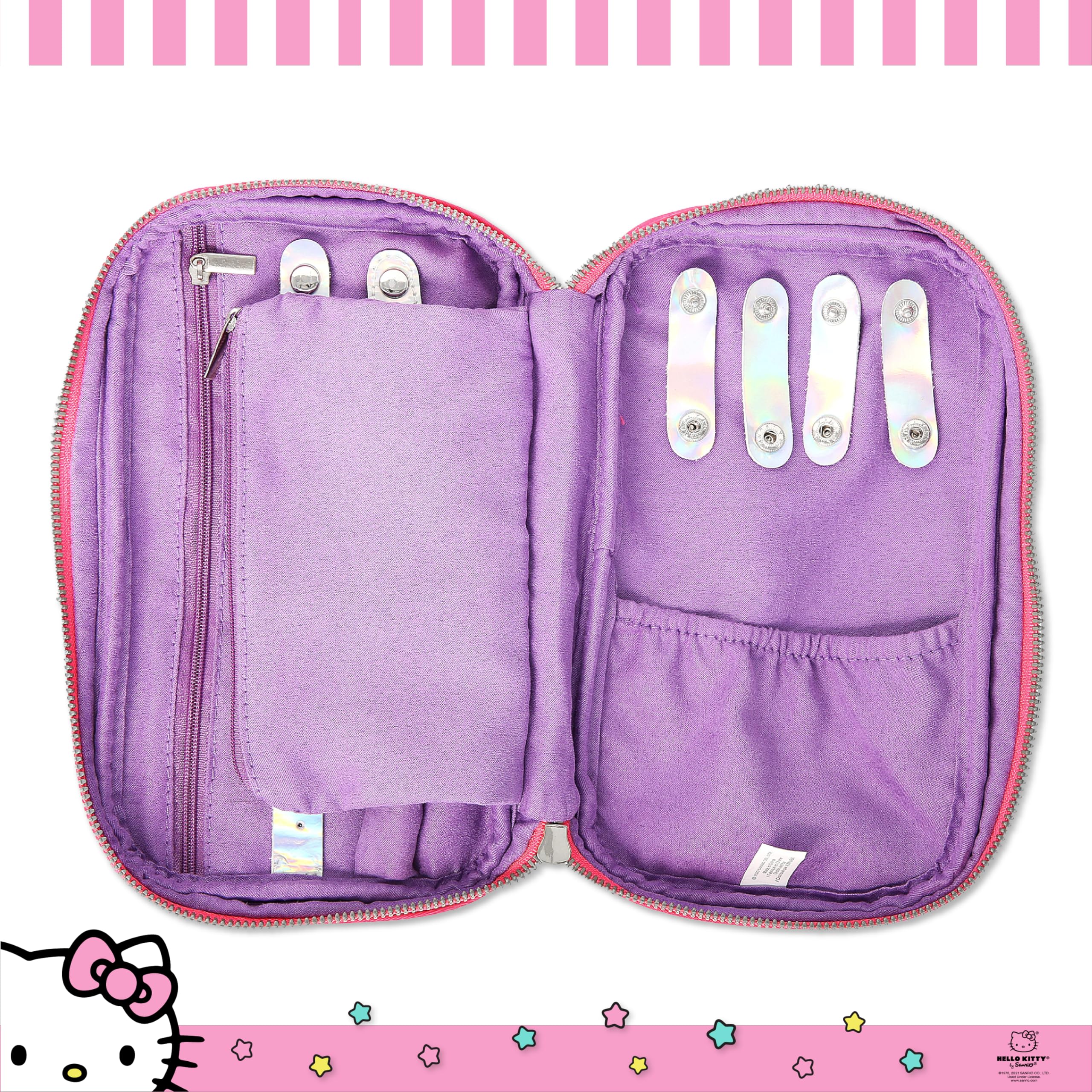 Sanrio Hello Kitty Nylon Jewelry Holder Organizer with Zip Closure - Officially Licensed Hello Kitty Jewelry Travel Organizer