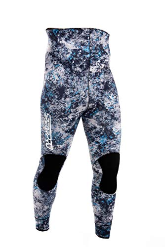 SpearPro Open Cell Freediving and Spearfishing Neoprene Wetsuit – Deep Passion Blue Camo (Choose Between 1.5mm, 3mm, and 5mm) (2XL, 5mm)