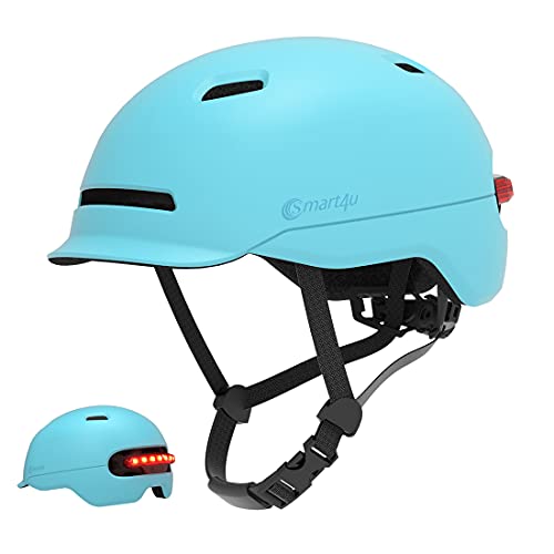Smart4u Smart Bike Helmet with 3 Types of Alert Lights, Smart & Safe Bling Helmet, Comfortable, Lightweight, Breathable & Waterproof Cycling Helmet, Blue