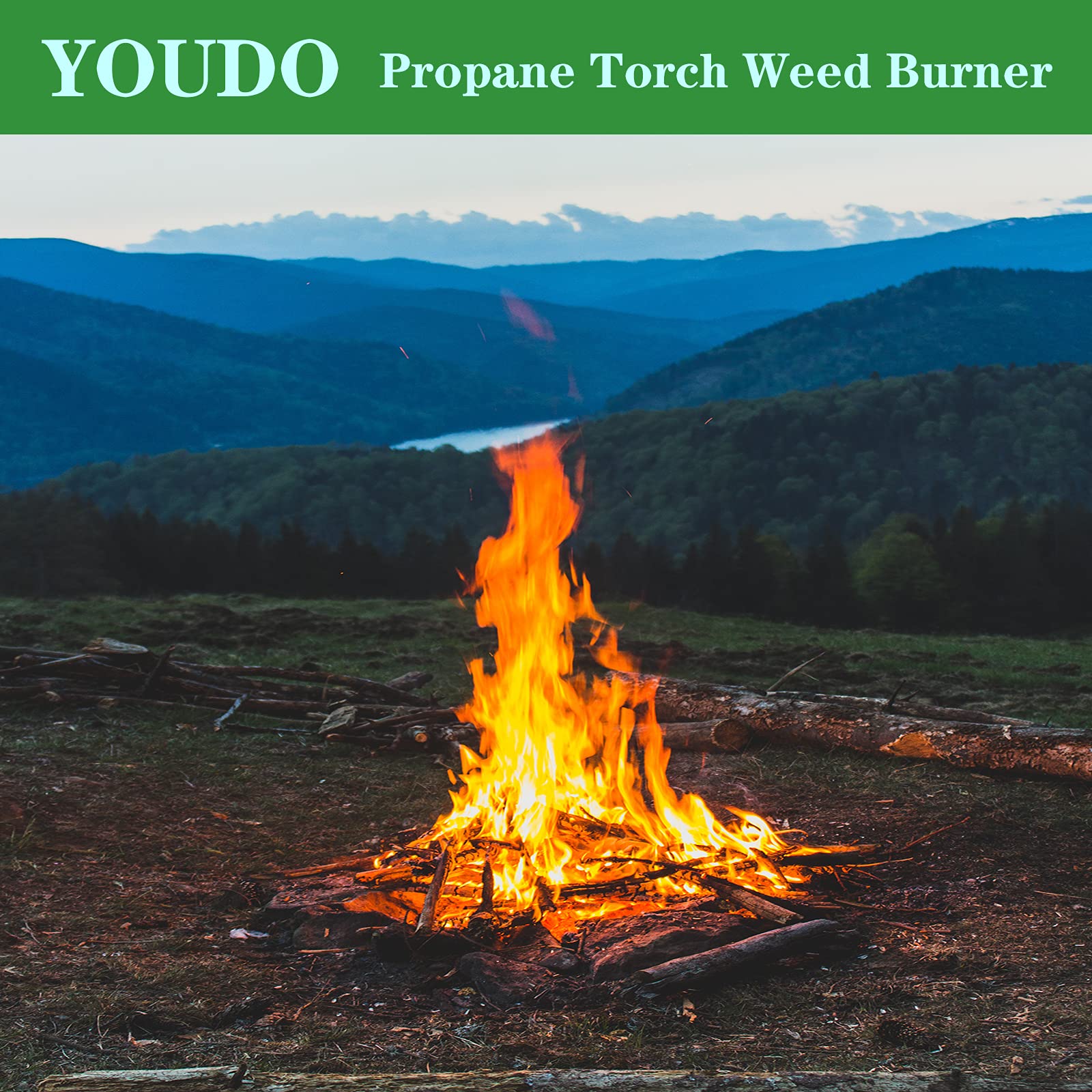 YOUDO 500,000 Propane Weed Torch Burner with CSA Certificate, 61'' Extra Long Hose, Flint Ignitor & Flame Control, Propane Torch for Garden Weeder,Roofing,Snow Melting and Ice
