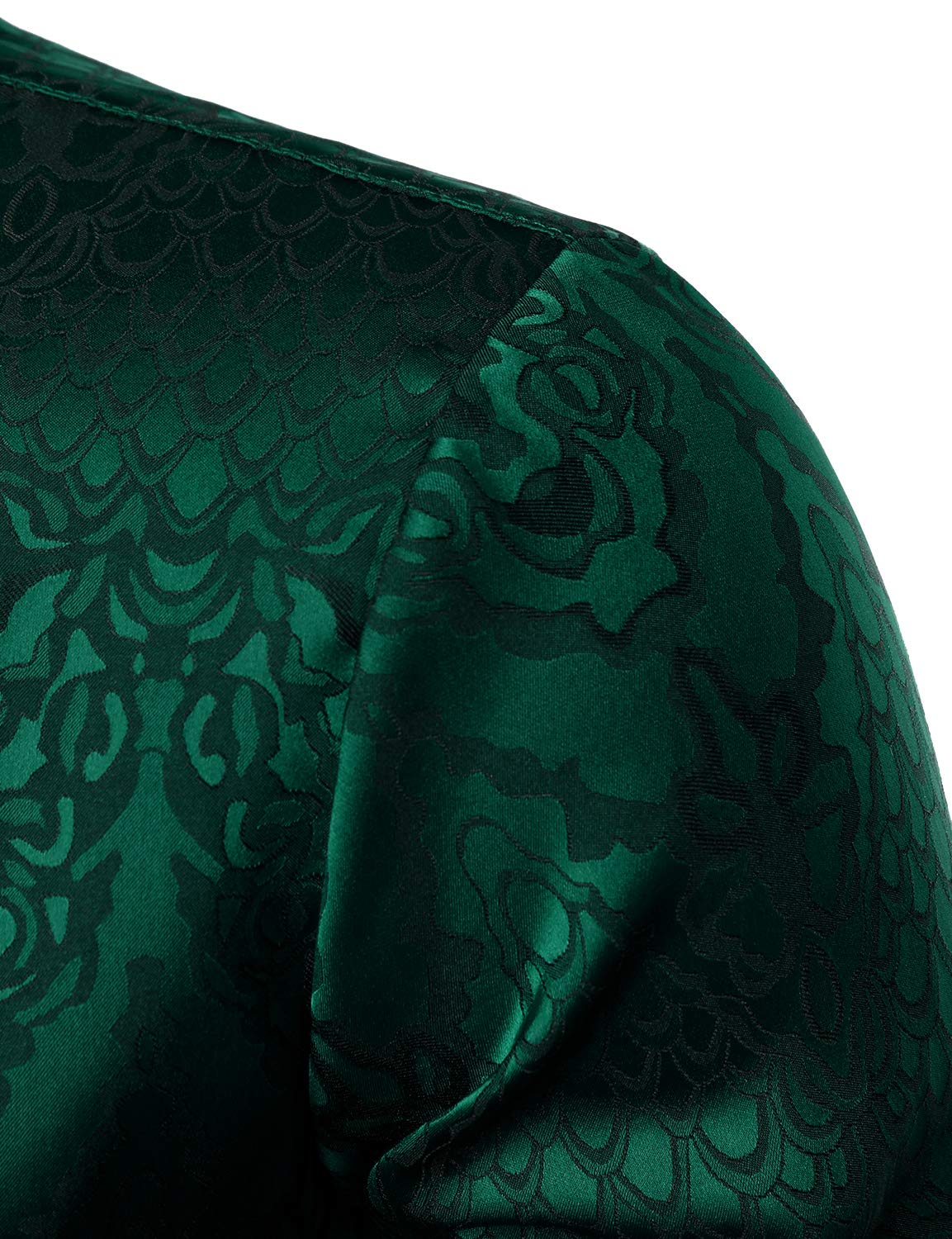 ZEROYAA Men's Hipster Slim Fit Long Sleeve Gothic Jacquard Button Up Dress Shirts for Party Prom ZLCL32-Emerald XX-Large