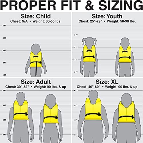 Seachoice Life Vest, Type II Personal Flotation Device, Orange, Youth