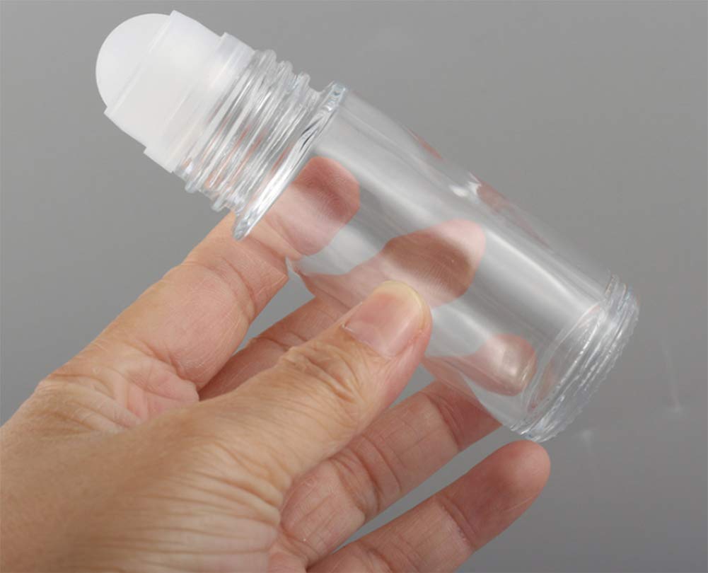 USRommaner 3 Packs Glass Roll On Bottles Deodorant Container Travel DIY Deodorant Bottles With Plastic Roller Balls For Lip Balm Lotion Sunscreen (30ml)