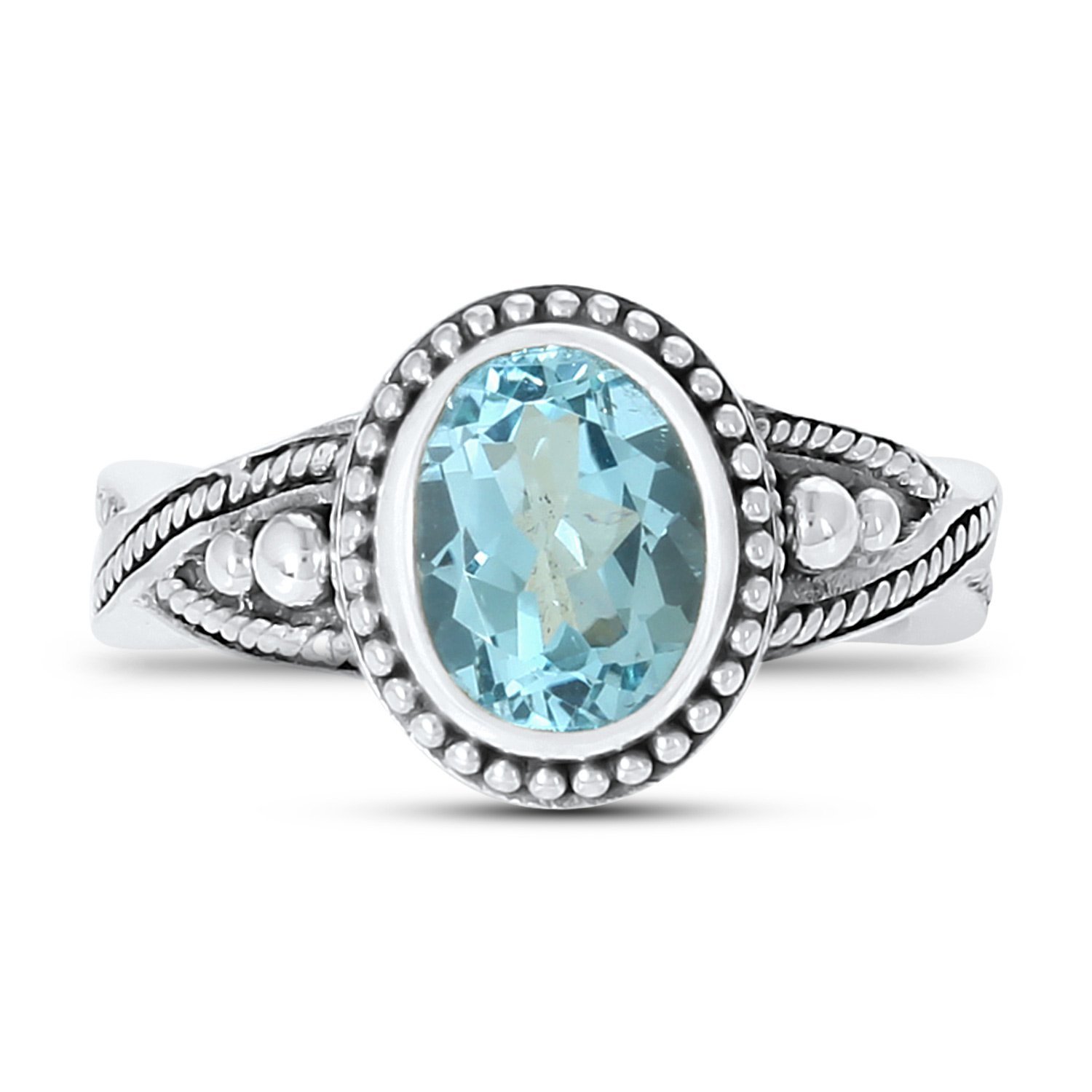 Stellar Designs Genuine Blue Topaz rings in .925 Sterling Silver